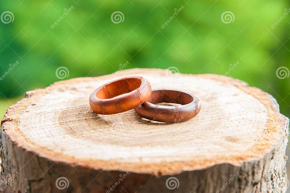 Wedding Rings in Rustic Style Stock Photo - Image of boho, carved ...