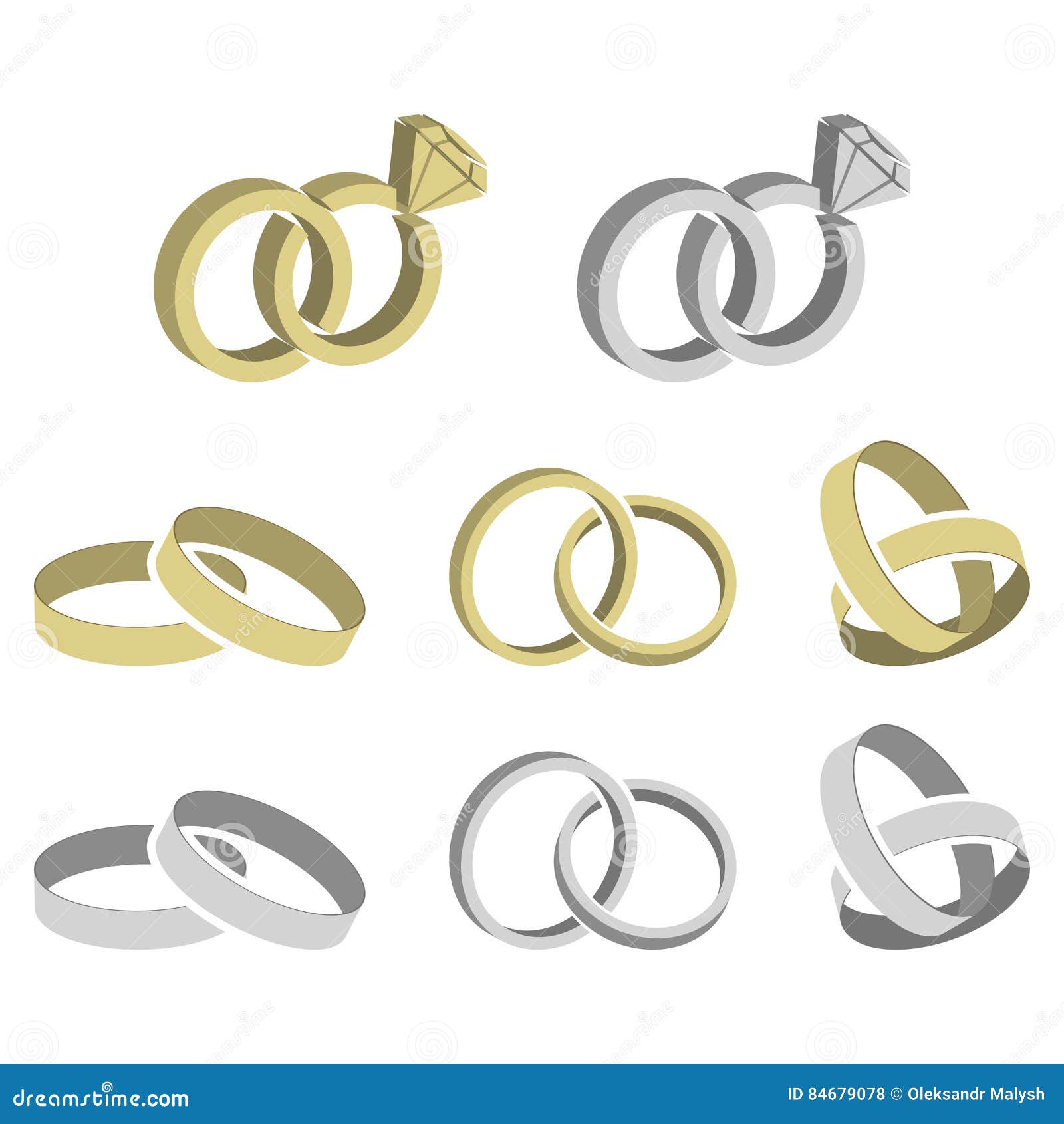 Wedding rings set stock vector. Illustration of luxury - 84679078