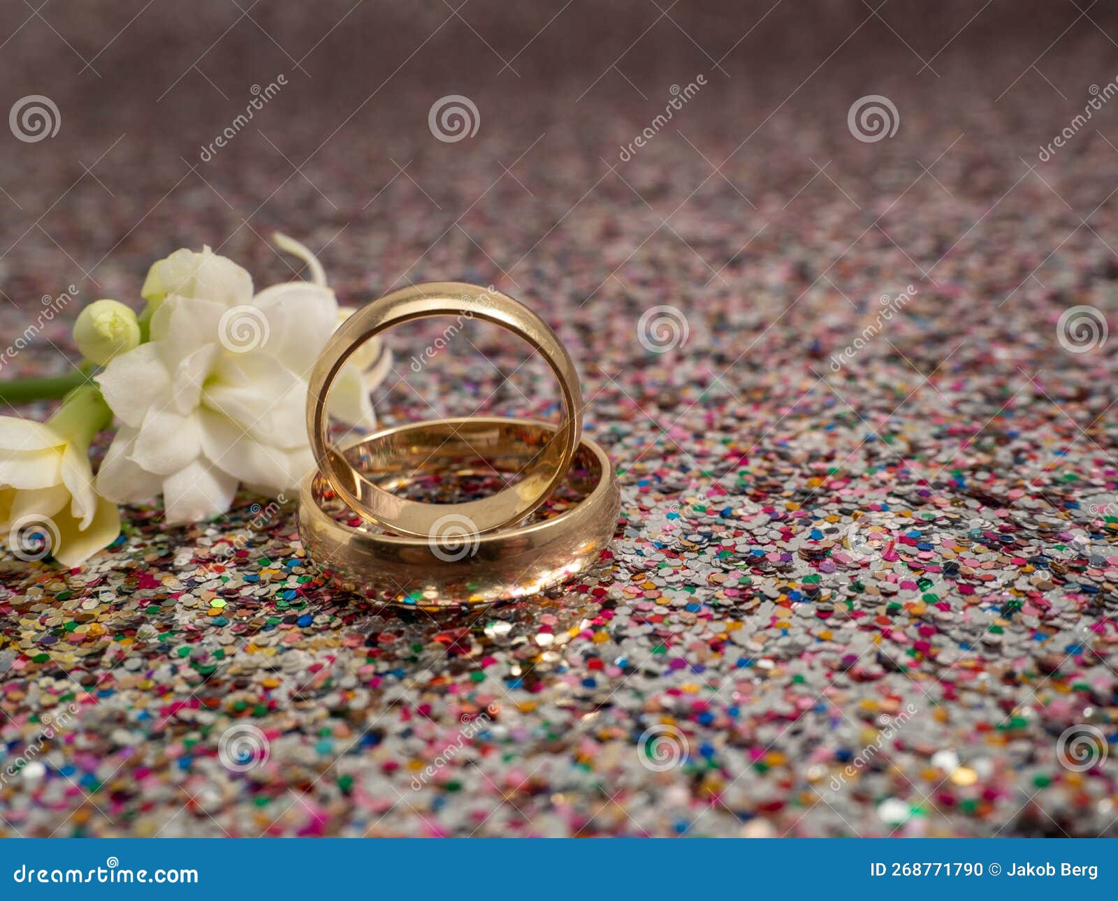 Wedding Rings on a Shiny Background. Gold Rings Stock Photo - Image of ...