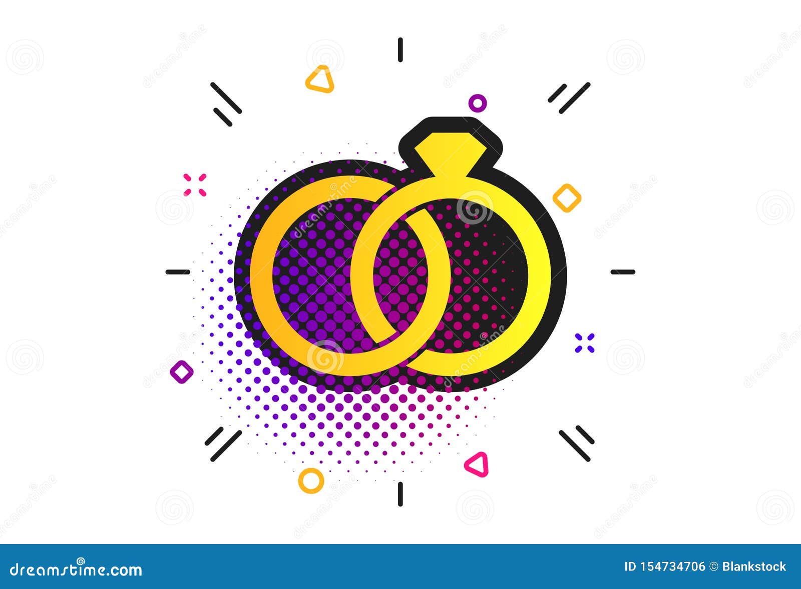 Wedding Rings Sign Icon. Engagement Symbol. Vector Stock Vector ...