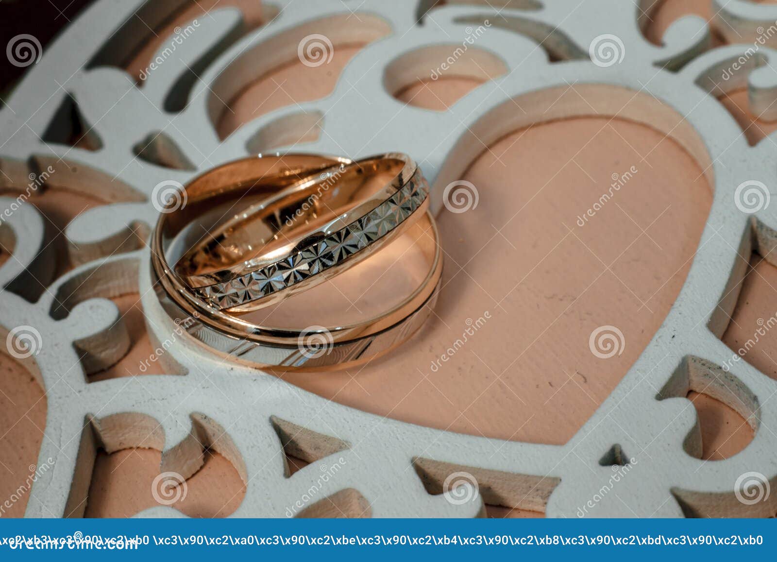 Wedding rings on a stand stock image. Image of bridal - 236356143