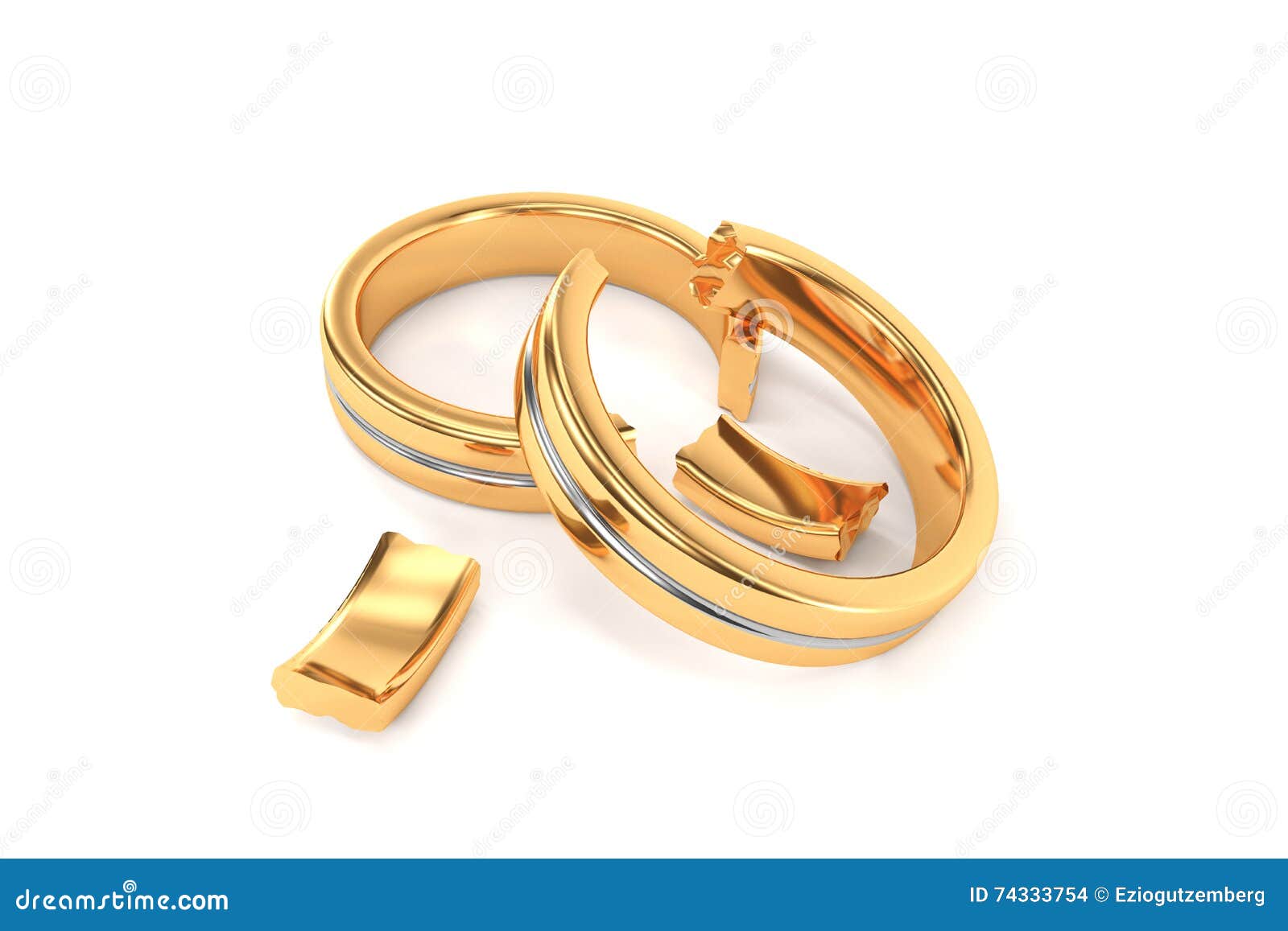 Wedding Rings Symbolizing the Divorce between Two People Stock ...