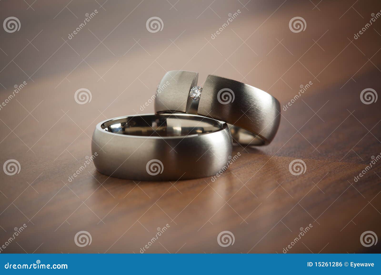 Wedding rings on the table stock photo. Image of focus - 15261286