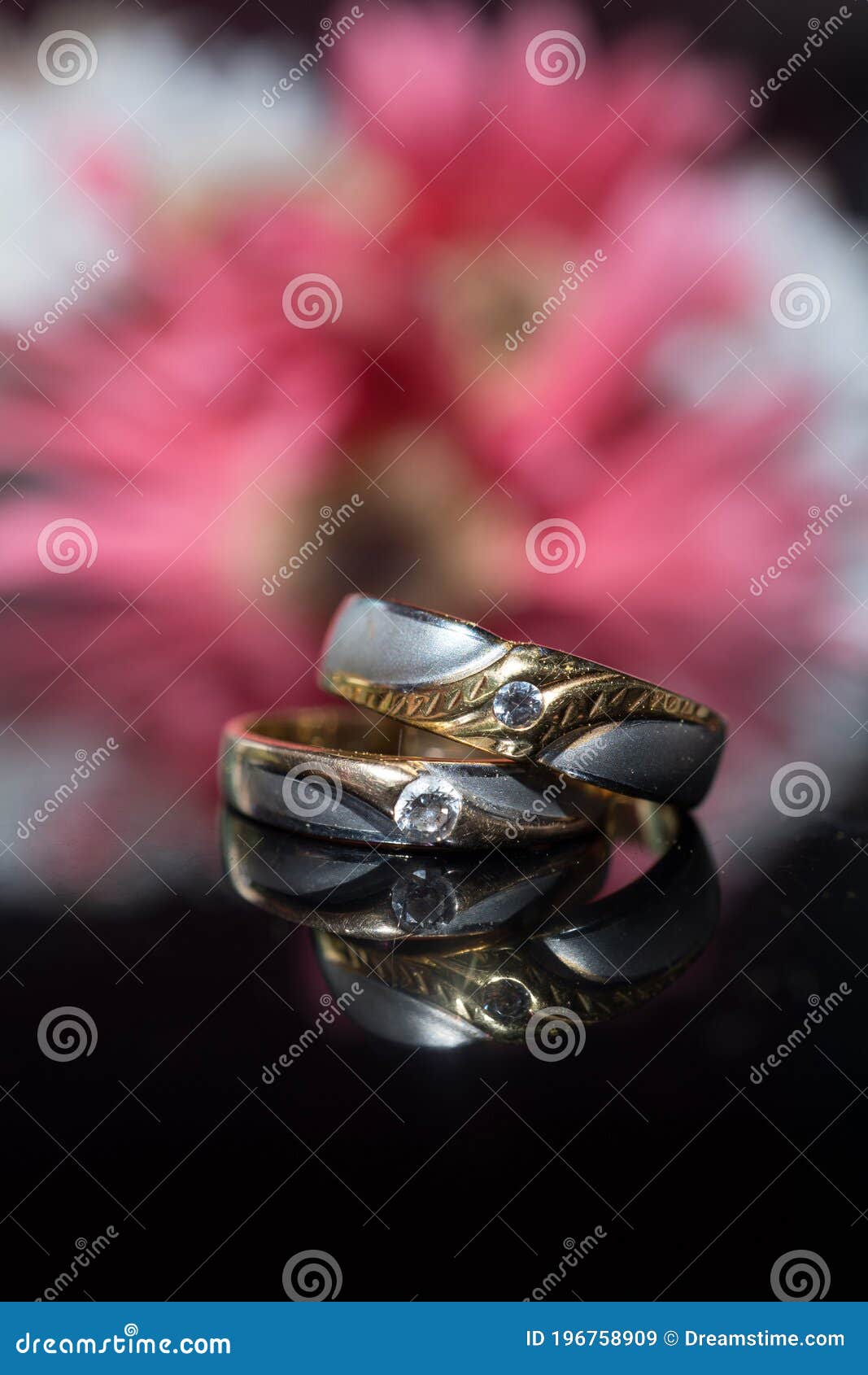 Wedding rings on the table stock image. Image of money - 196758909