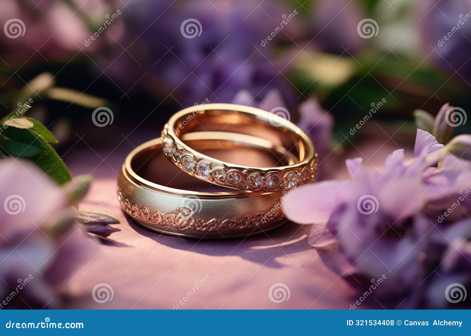 Wedding rings on table stock photo. Image of ceremony - 321534408