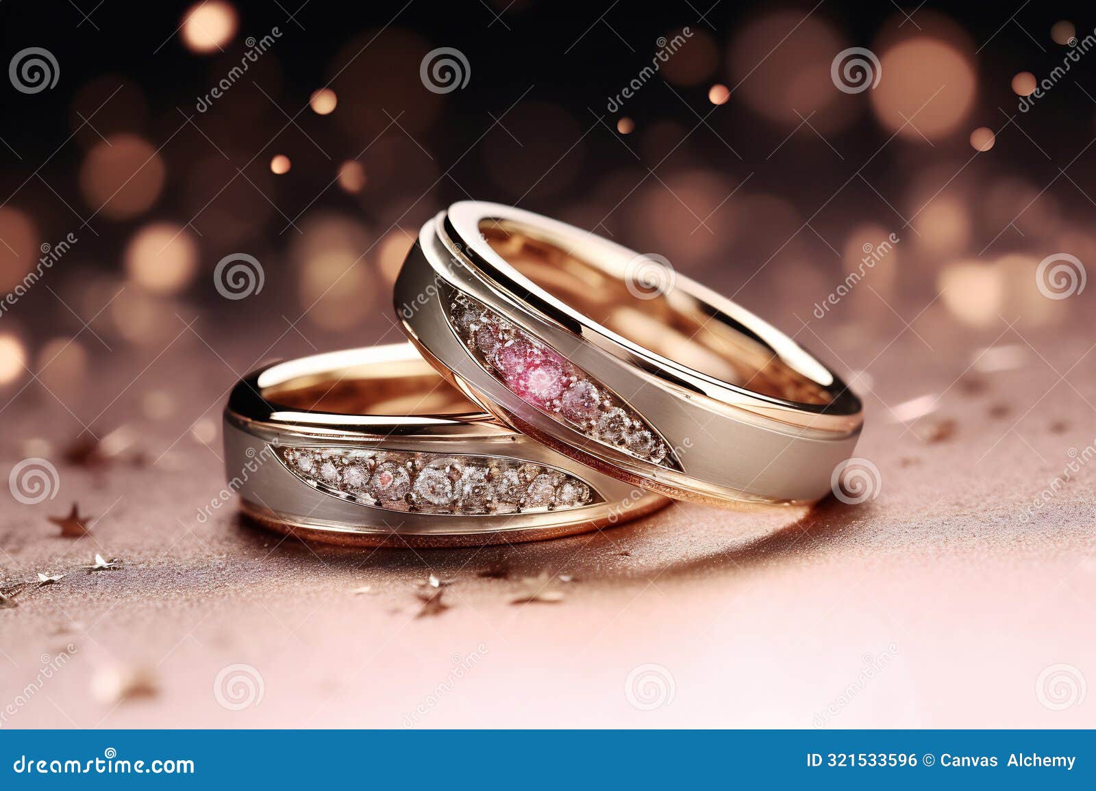 Wedding rings on table stock photo. Image of precious - 321533596