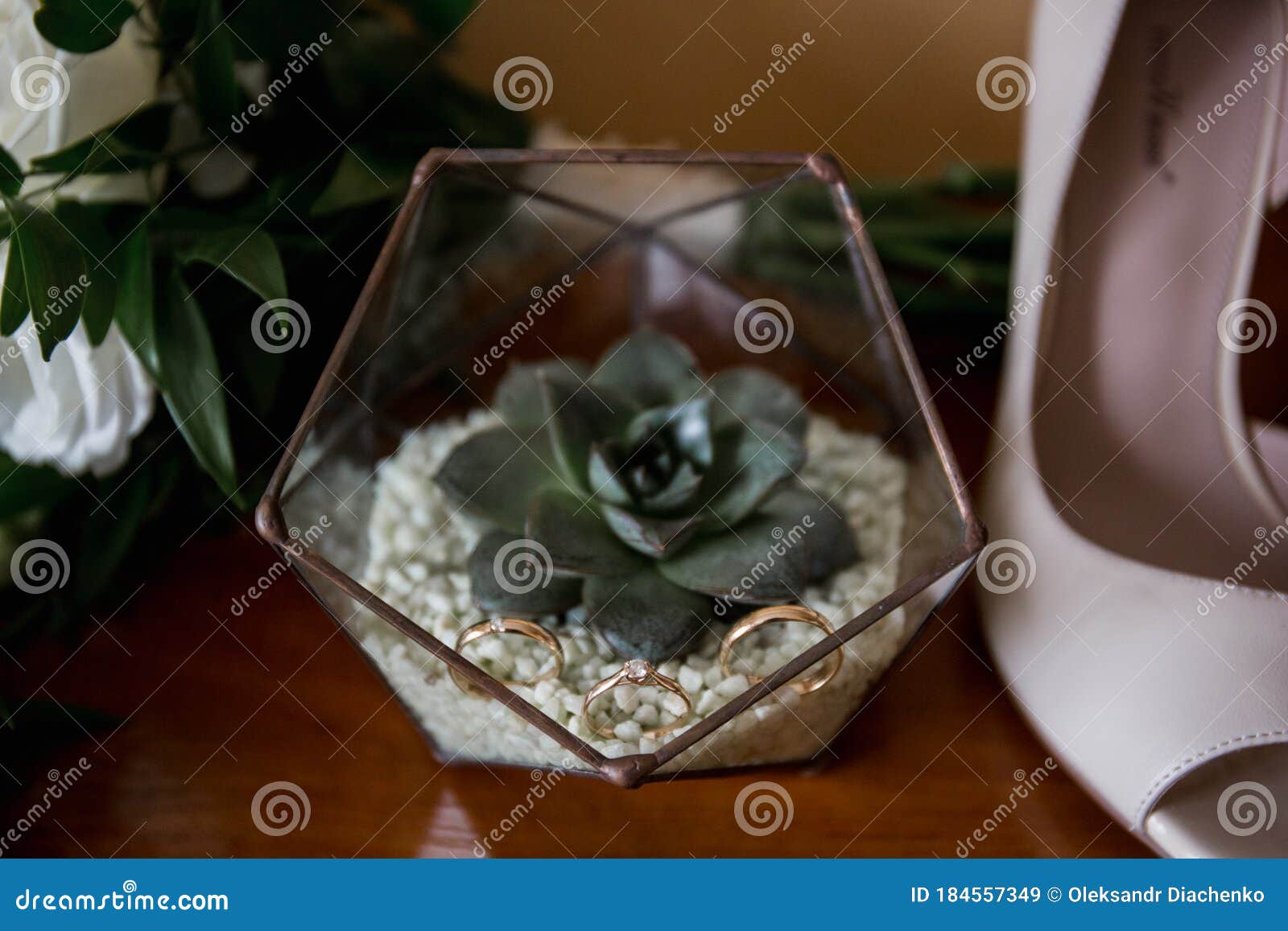 Wedding Rings in a Transparent Box Stock Image - Image of decoration ...