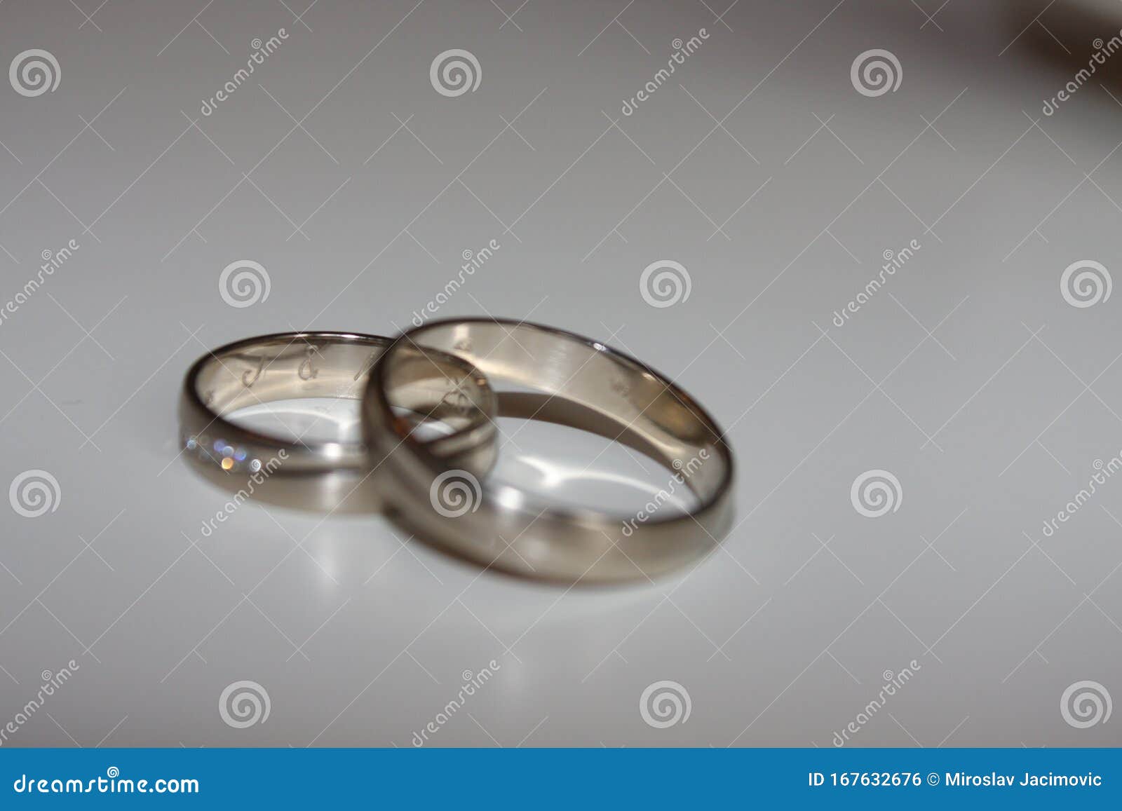Wedding Rings on White Background Stock Photo - Image of anniversary ...