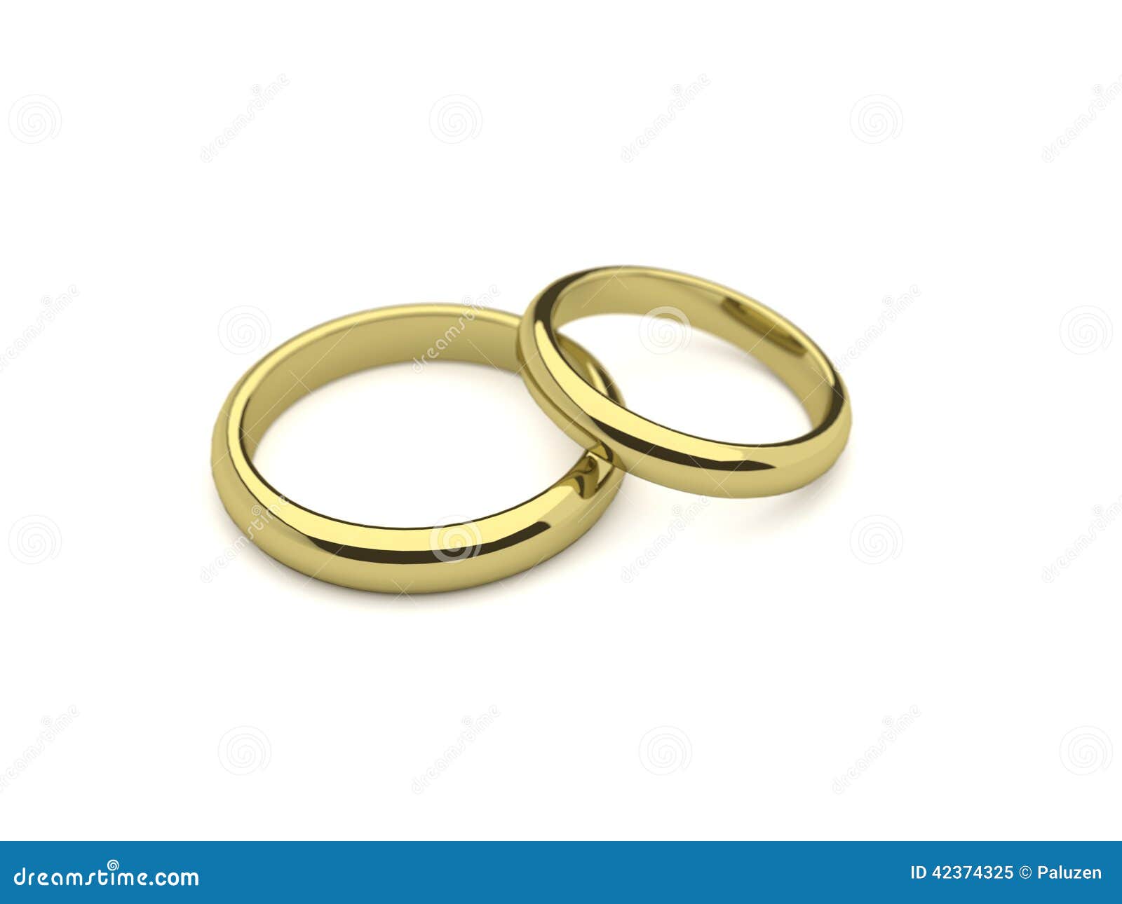 Wedding Rings on White Background Stock Image - Image of bride, gold ...