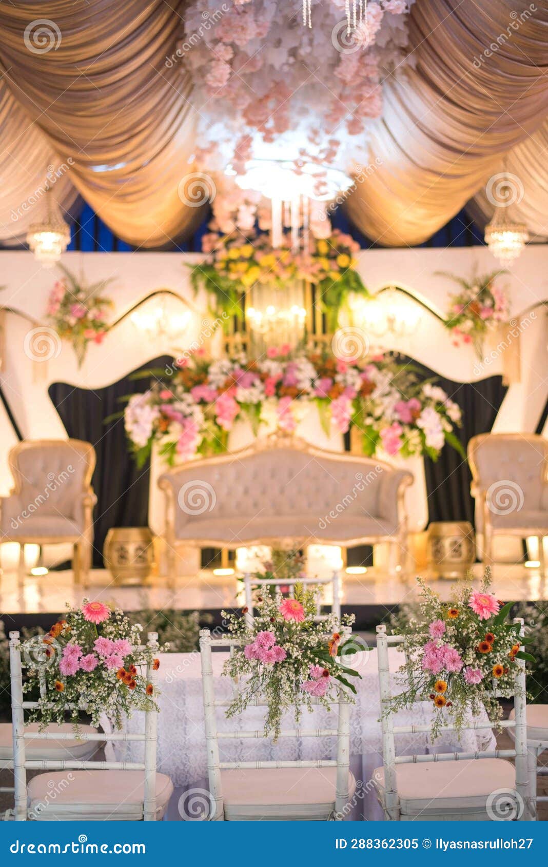 Wedding room decoration stock image. Image of party - 288362305