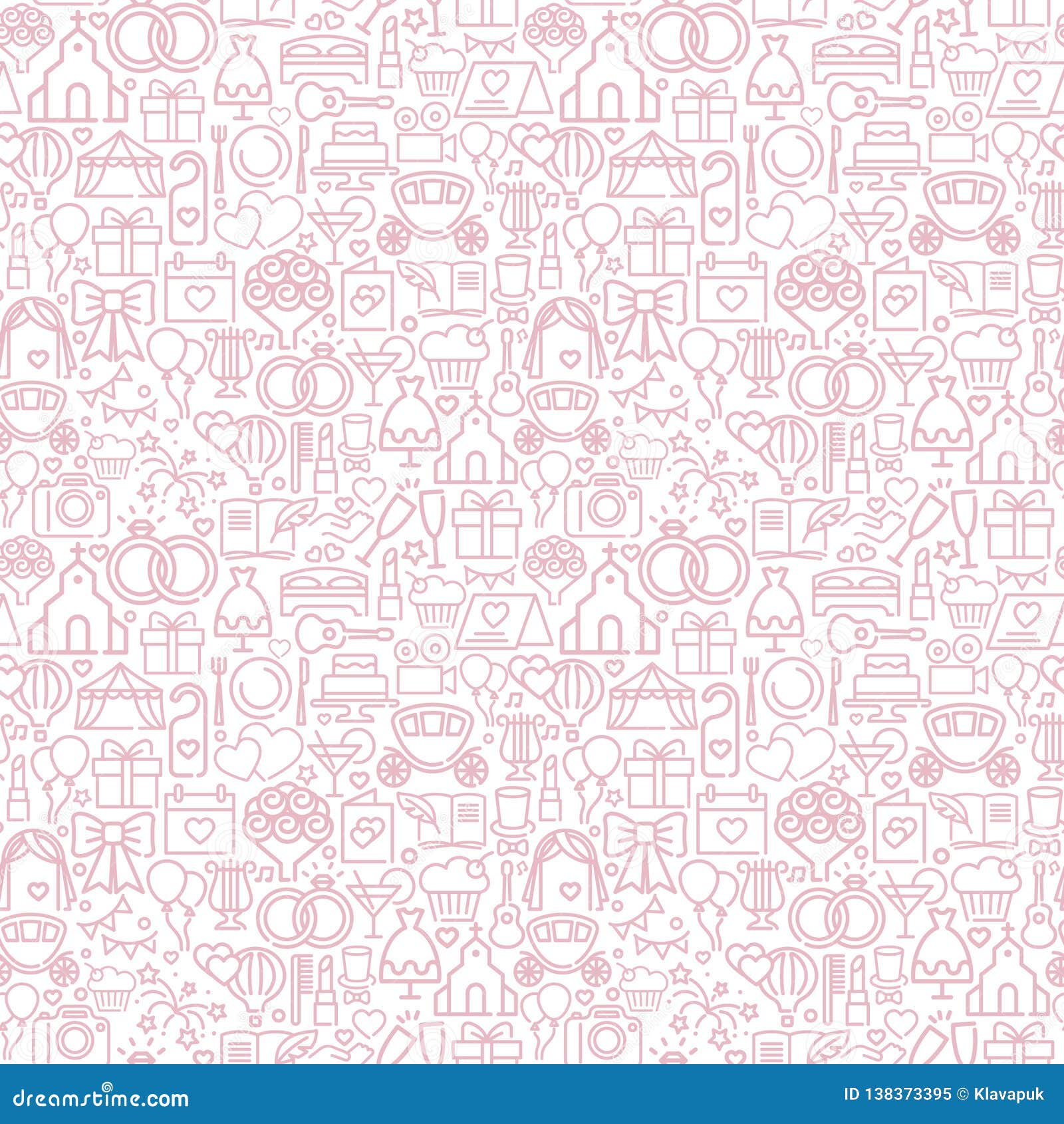 Wedding Seamless Background with Modern Linear Elements Stock Vector ...