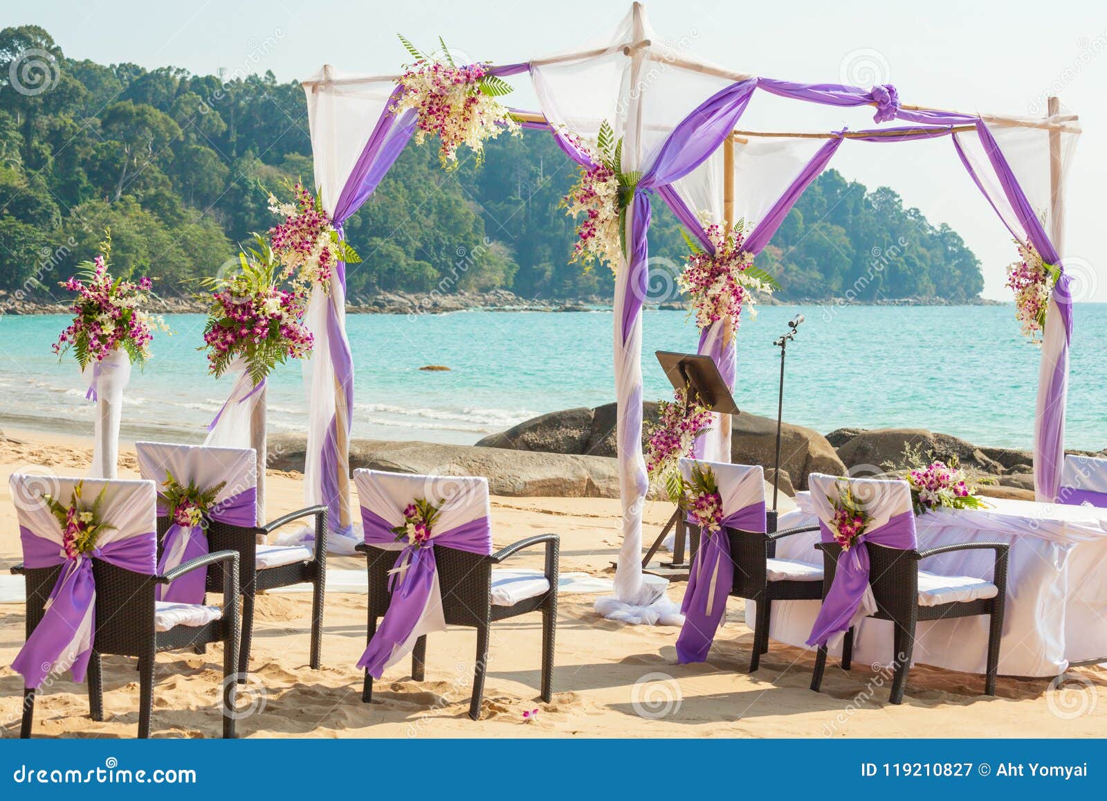 Wedding Set Up on the Beach. Stock Image - Image of marriage, married ...