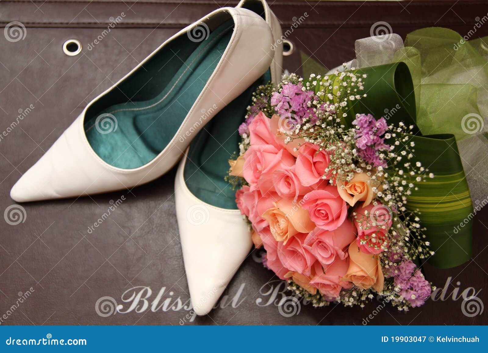 Wedding shoe with flower stock image. Image of romantic - 19903047