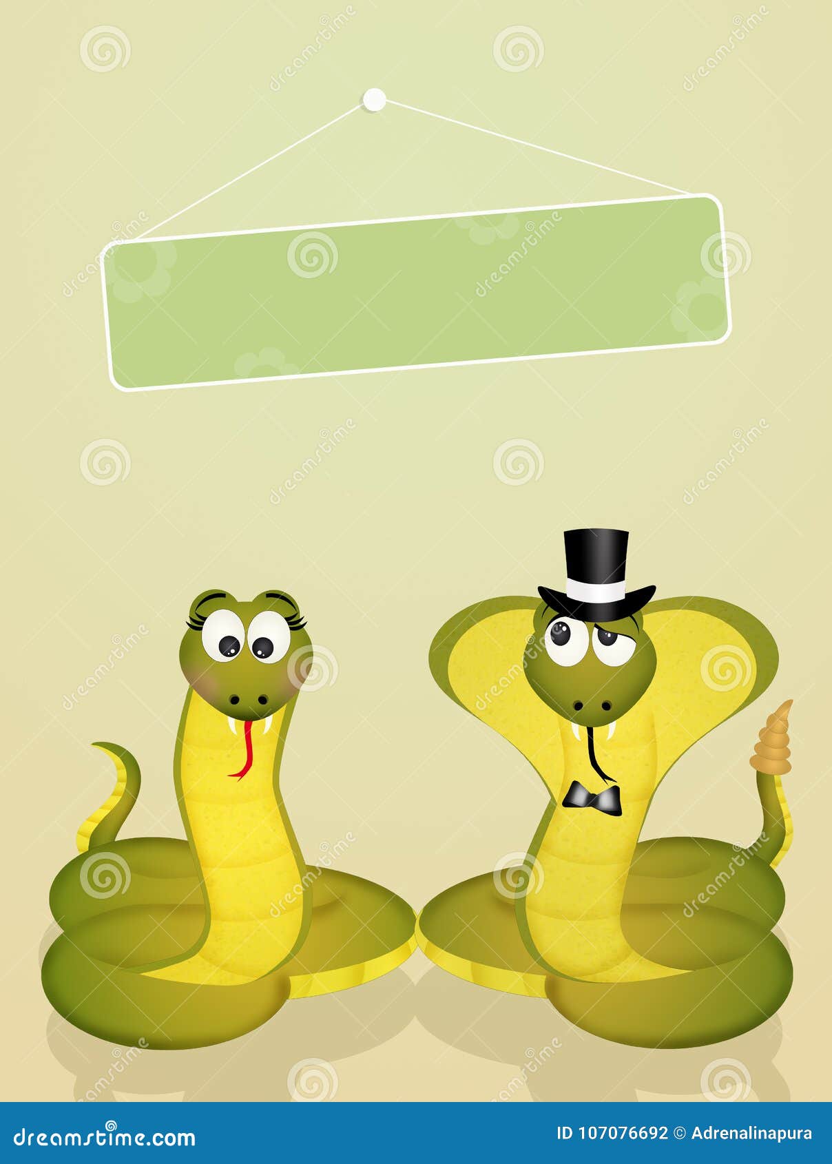 Wedding of snakes stock illustration. Illustration of amphibian - 107076692