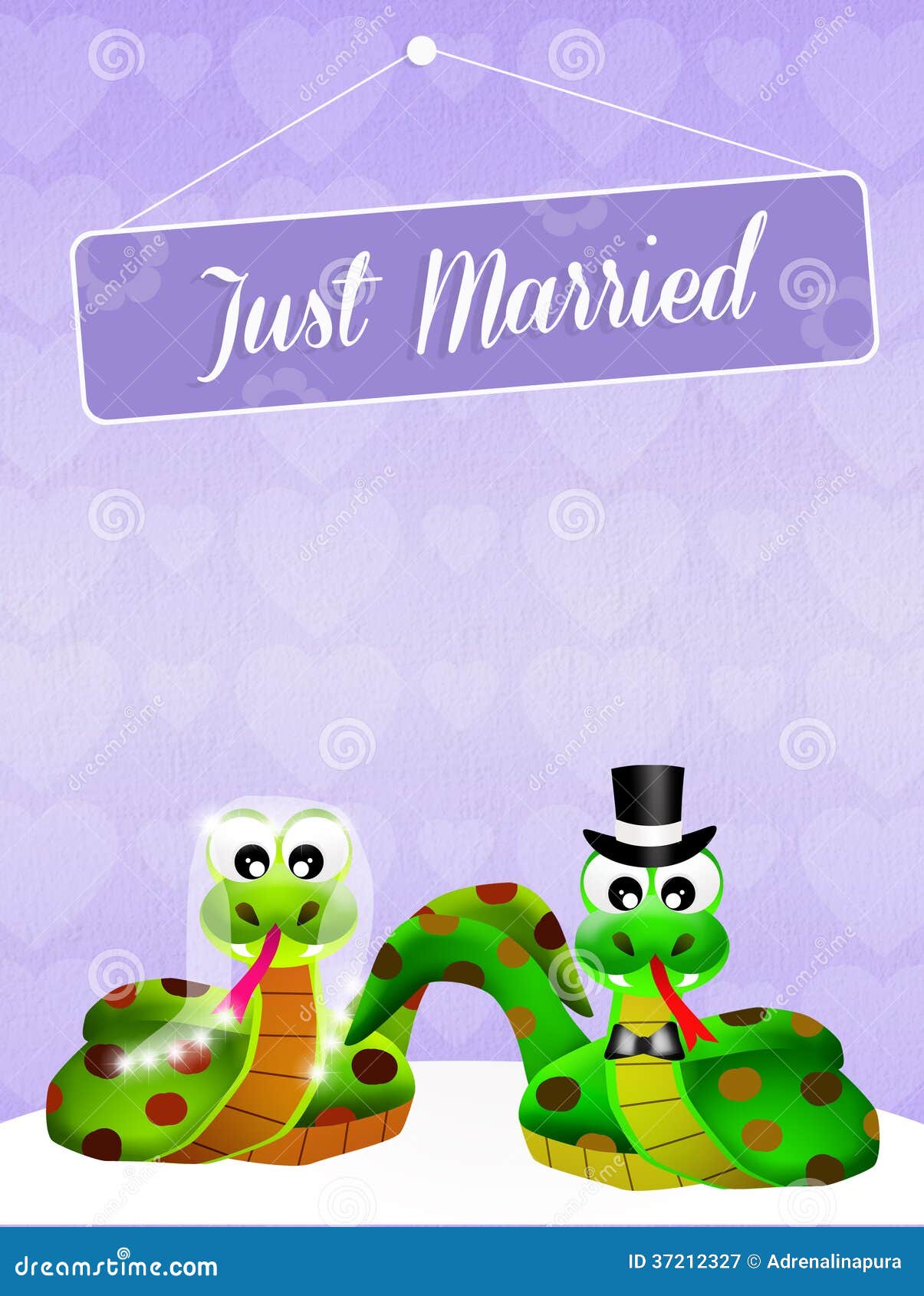 Wedding of snakes stock illustration. Illustration of bride - 37212327