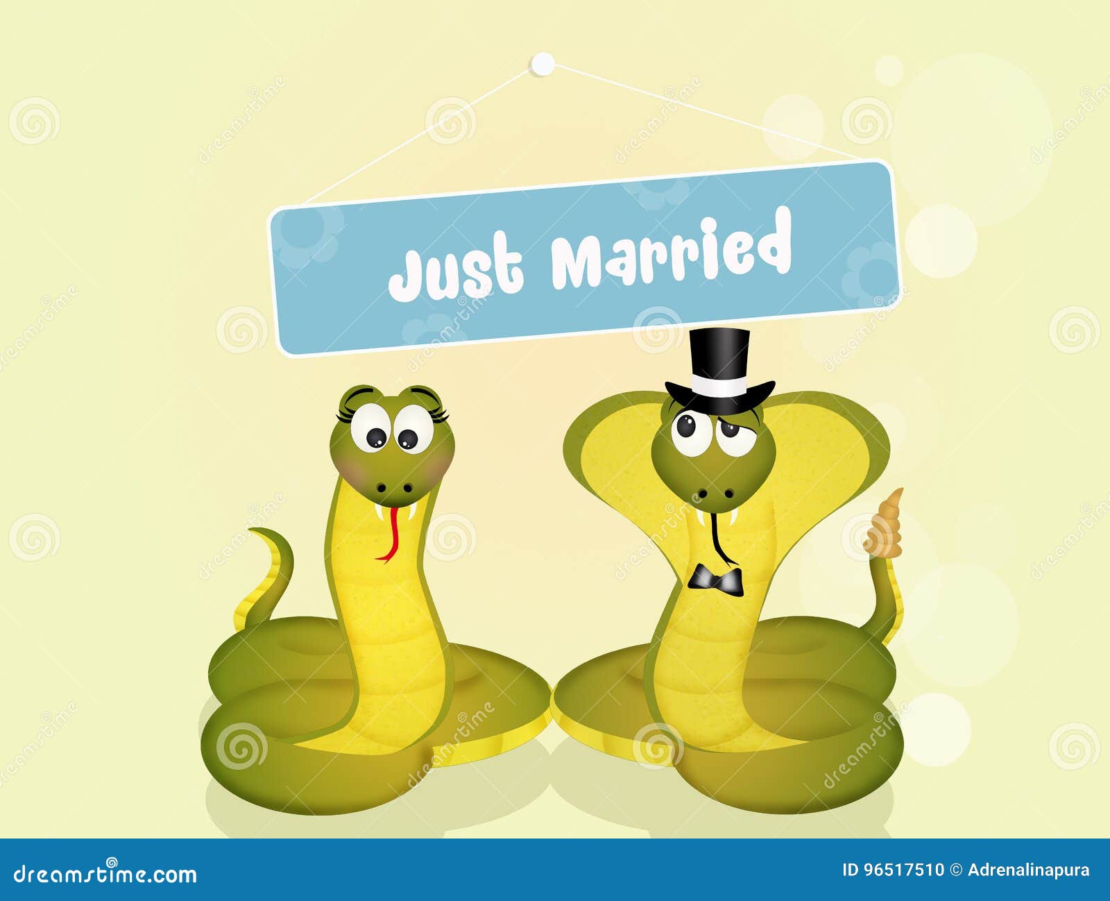 Wedding of snakes stock illustration. Illustration of reptile - 96517510