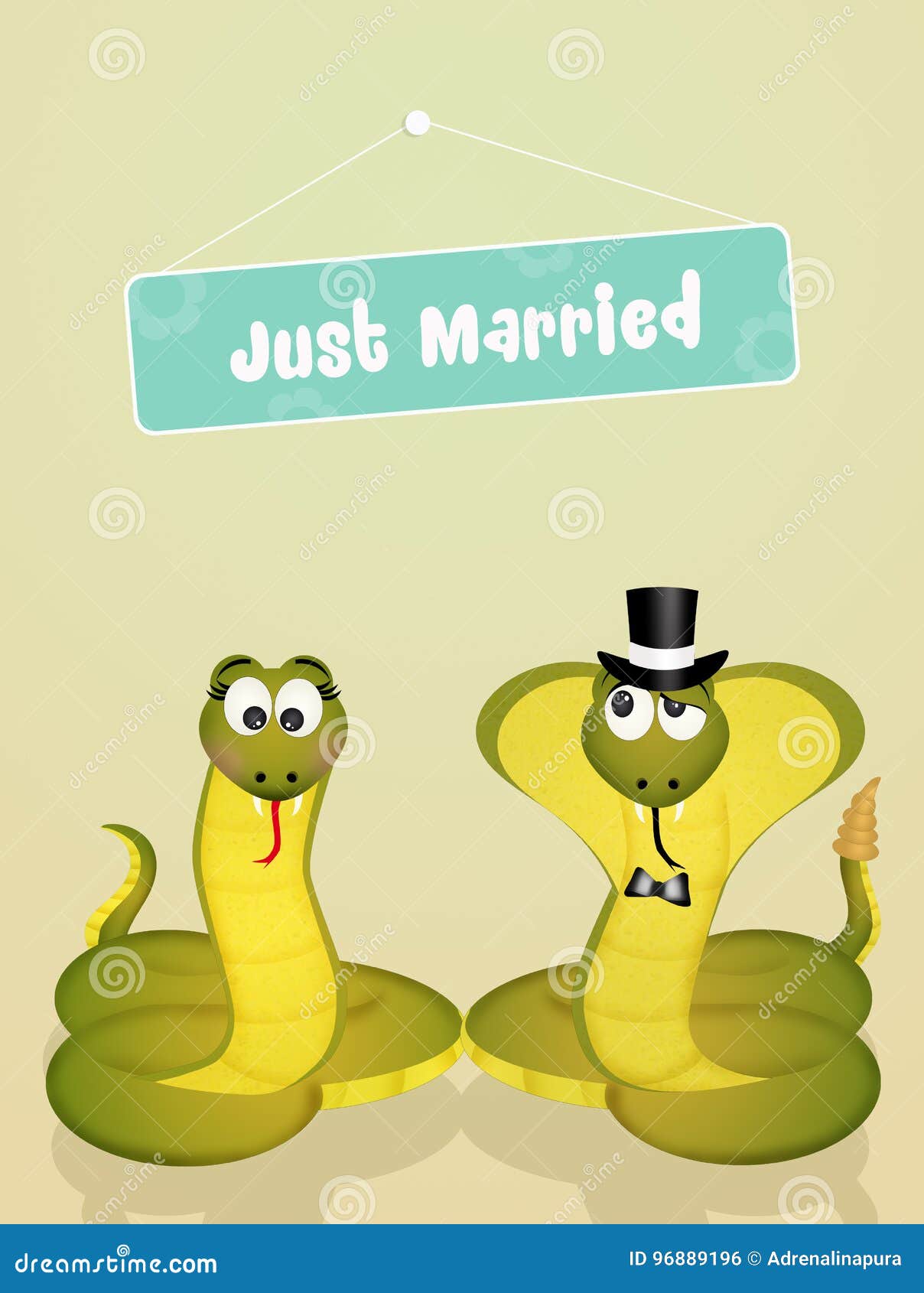 Wedding of snakes stock illustration. Illustration of snakes - 96889196
