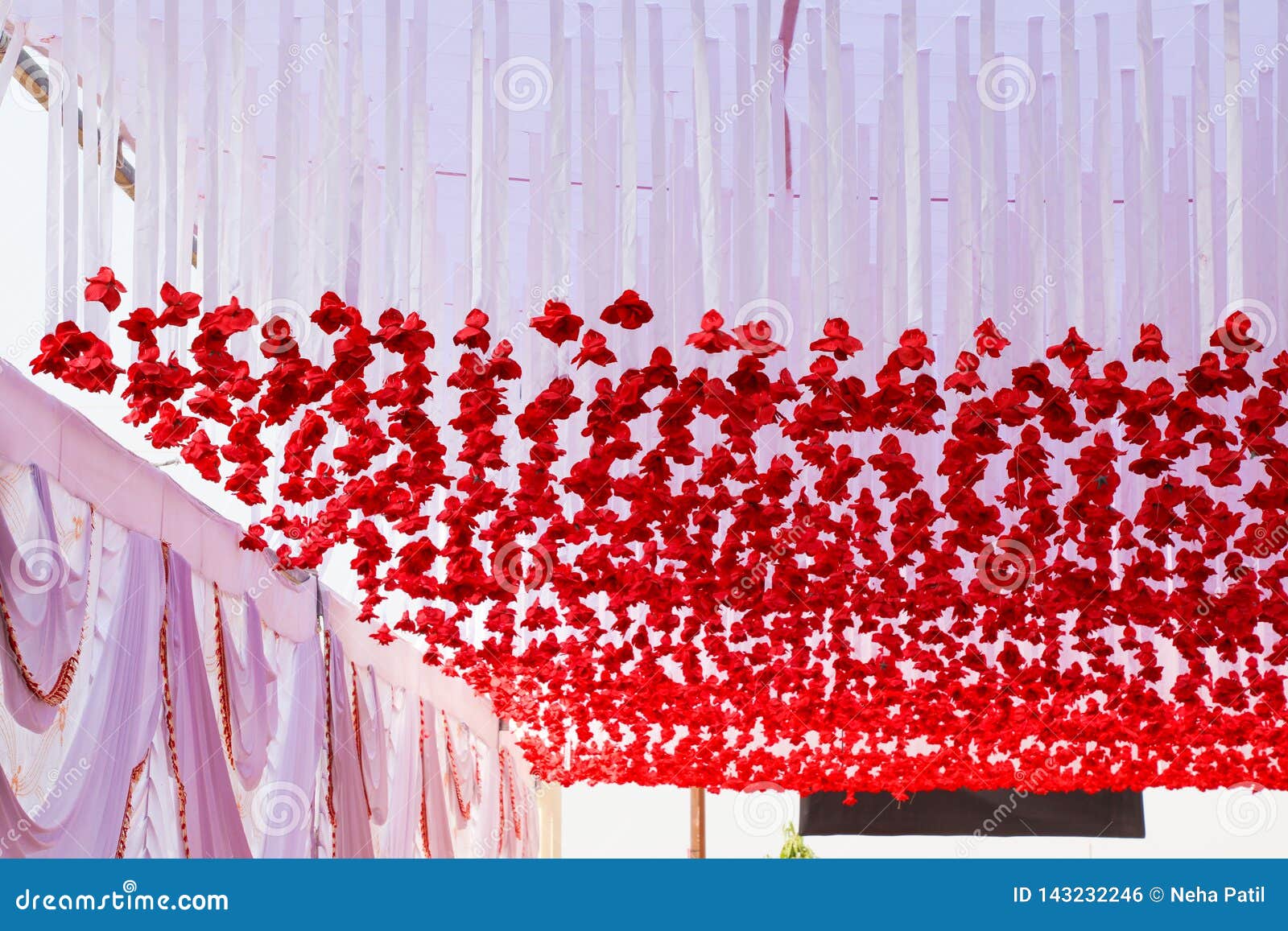 Wedding Stage of Flowers Disign Stock Photo - Image of design, color ...