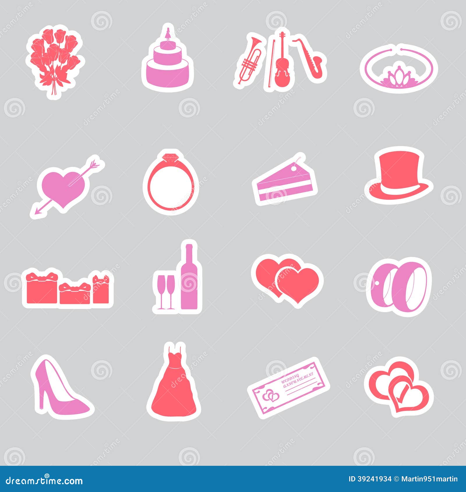 Wedding Stickers Cartoon Vector | CartoonDealer.com #26642823