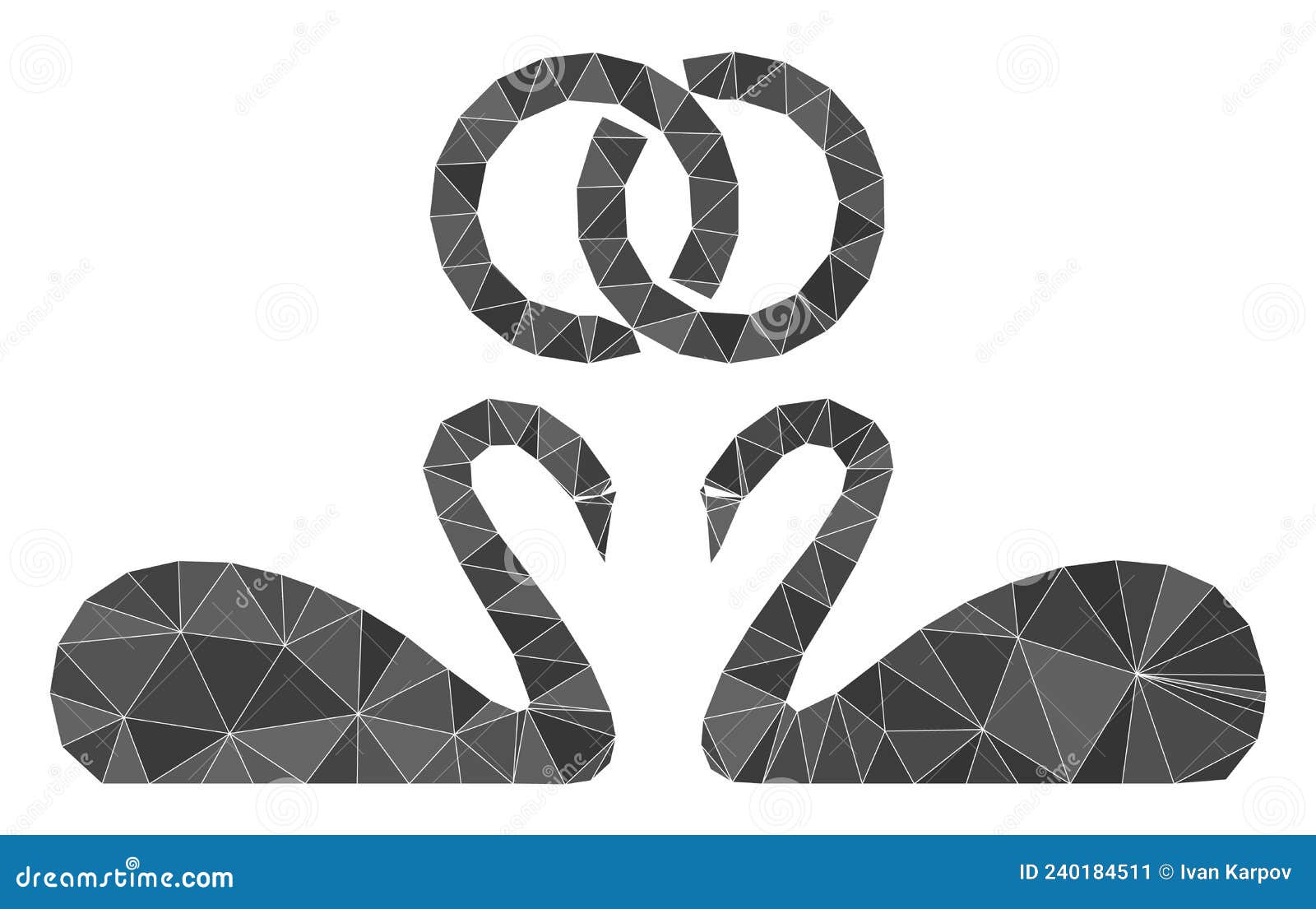 Wedding Swans Triangle Mocaic Icon Stock Vector - Illustration of ...