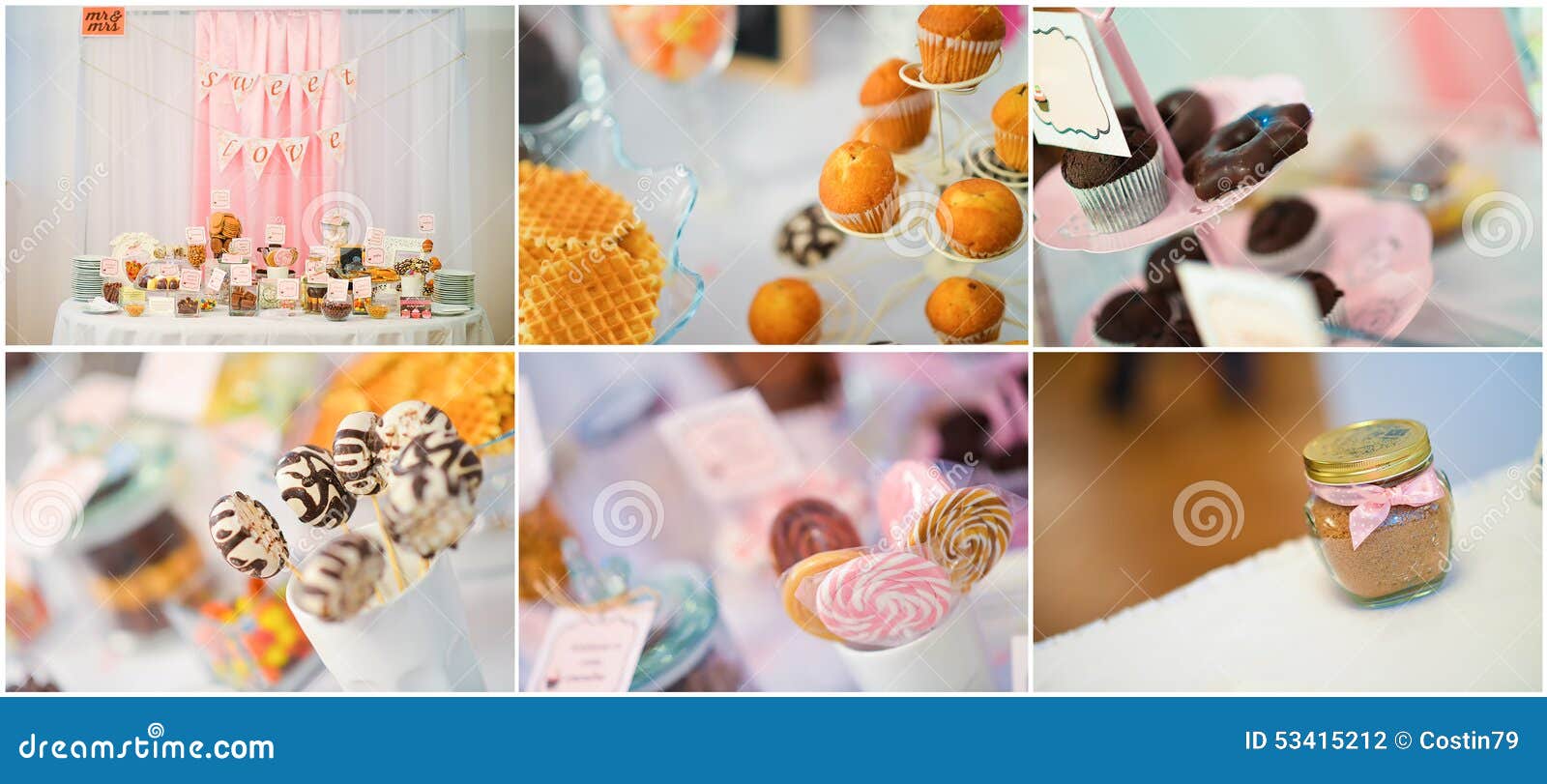 Wedding sweets collage stock photo. Image of chocolate - 53415212