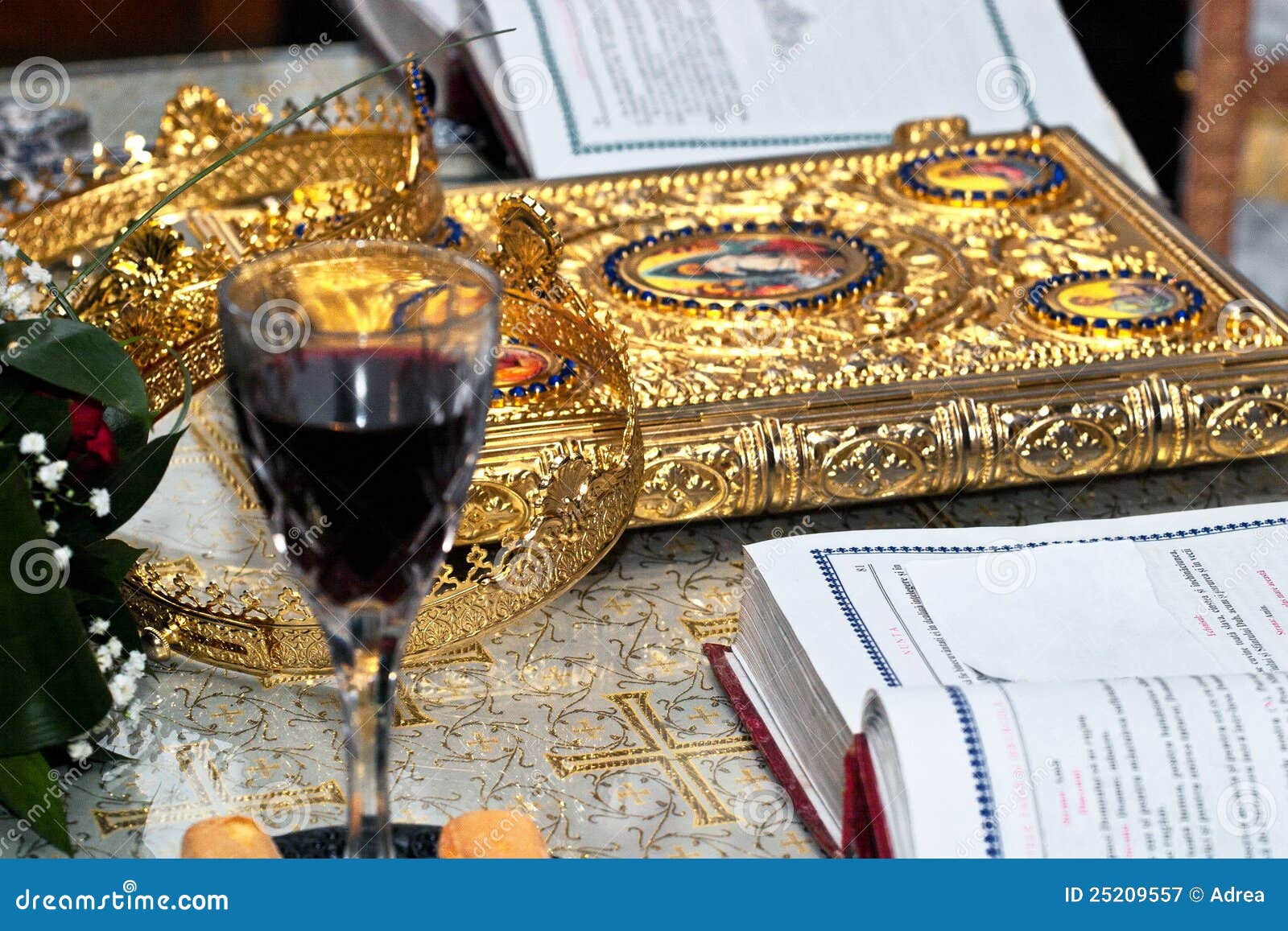 Priest Table Arrange for a Wedding Stock Image - Image of holy ...