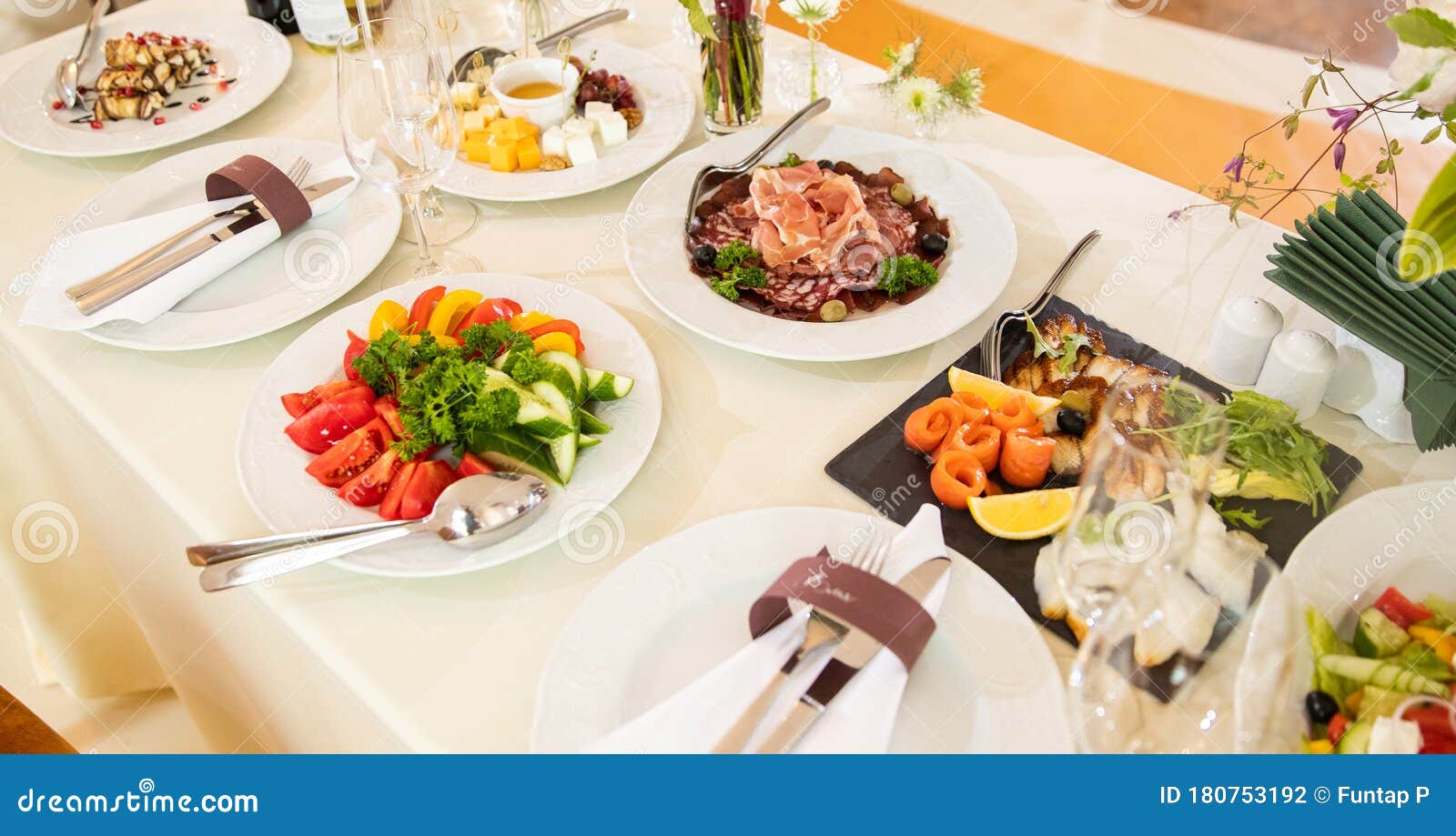 Wedding Table. Banquet, Meat Dishes on the Festive Table Stock Photo ...
