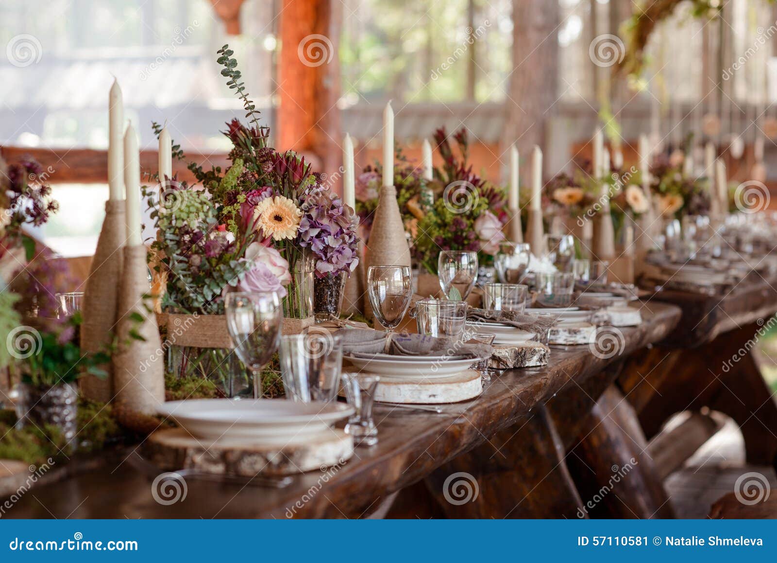 Wedding table stock image. Image of candle, style, table - 57110581