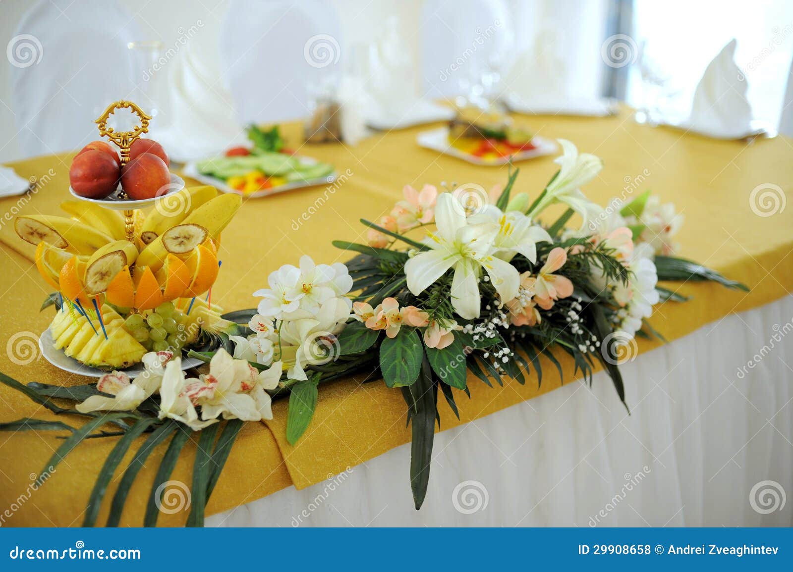 Flower Decoration at Restaurant Stock Photo - Image of elegance ...