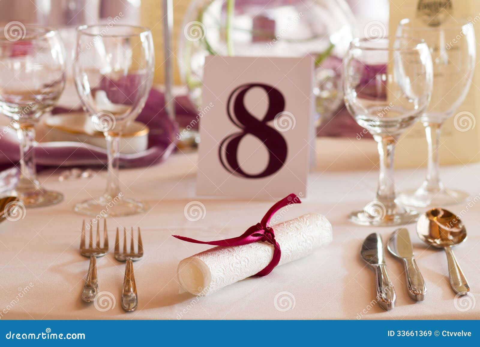 Wedding Table with Number Eight Stock Image - Image of catering, pink ...