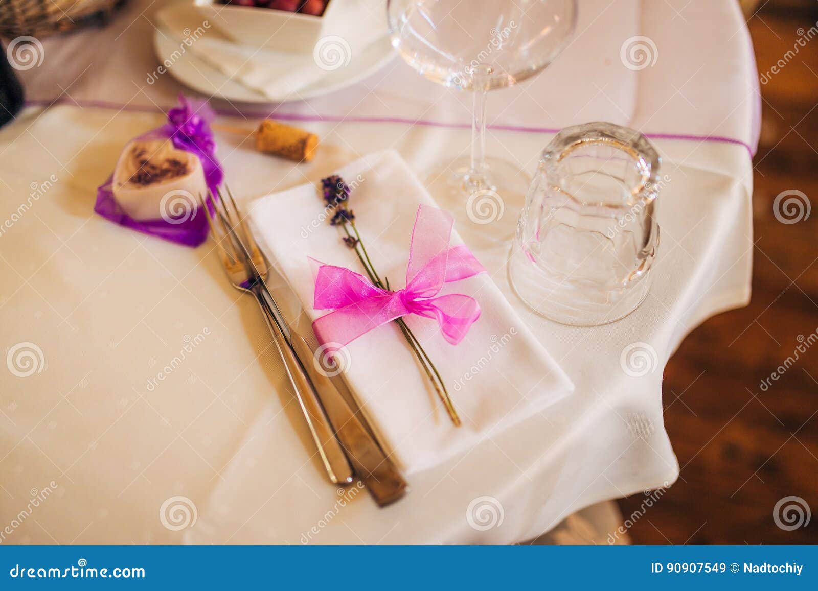 Wedding Table Setting at a Banquet. Stock Image - Image of catering ...