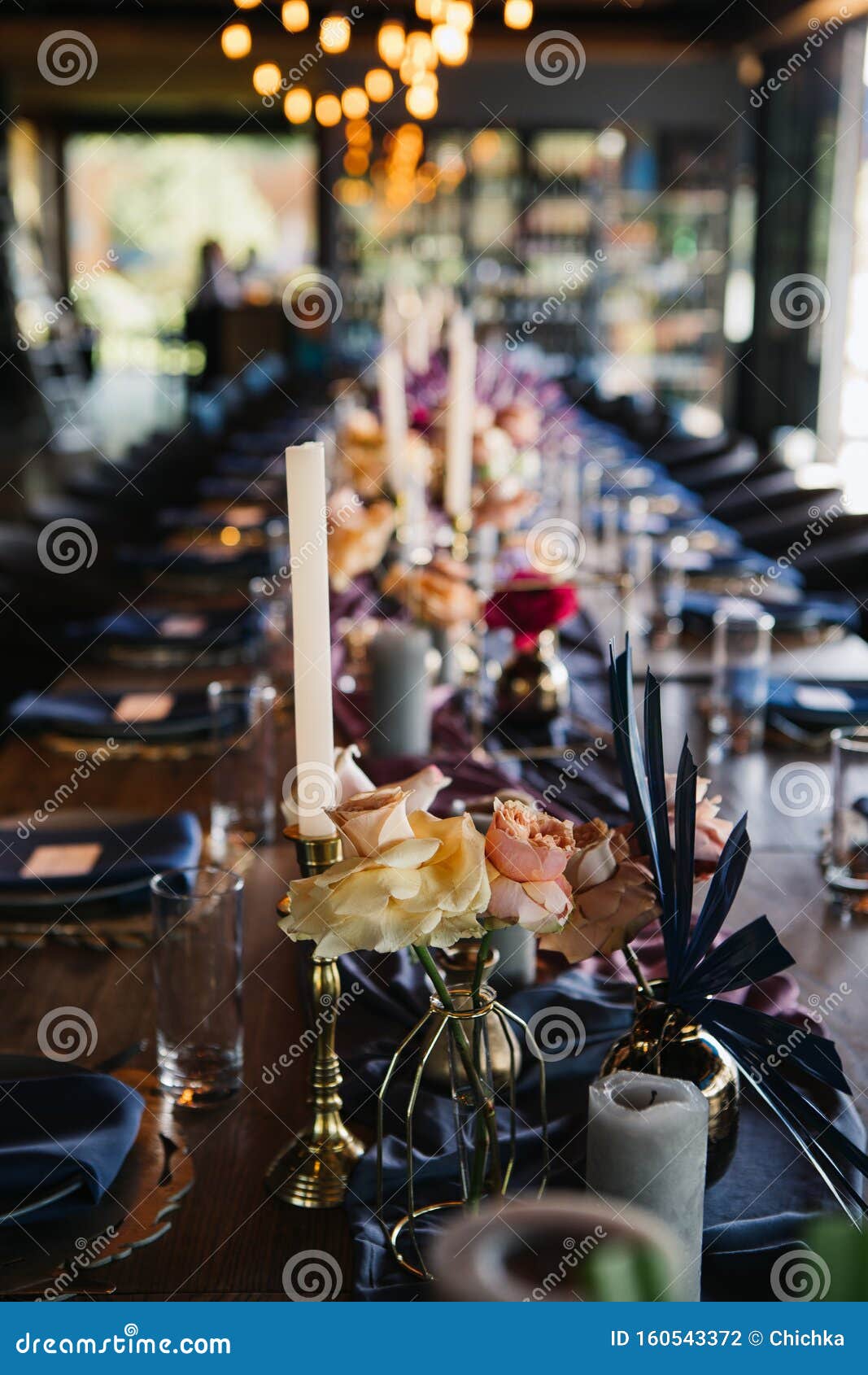 Wedding Table Setting for Celebration of Marriage and Love with Flowers ...