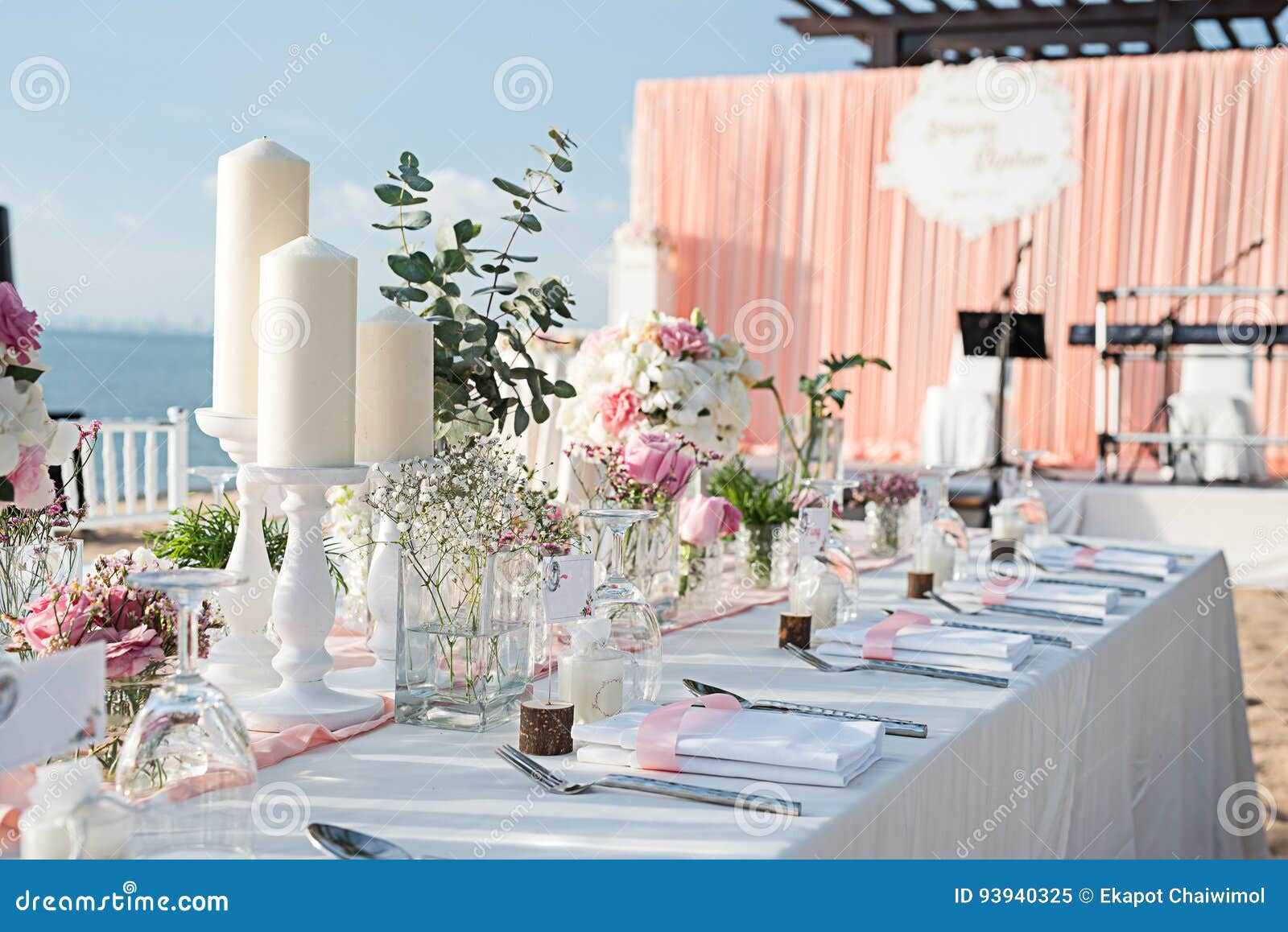 Wedding table Setup stock image. Image of chair, dinner - 93940325
