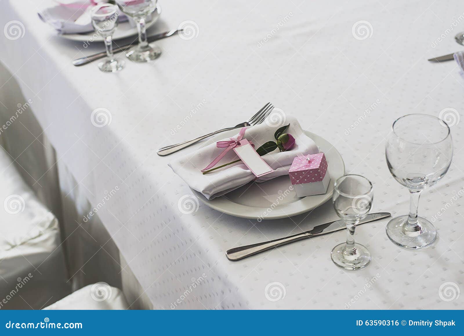 Wedding Table Setup with Rose Stock Photo - Image of color, anniversary ...
