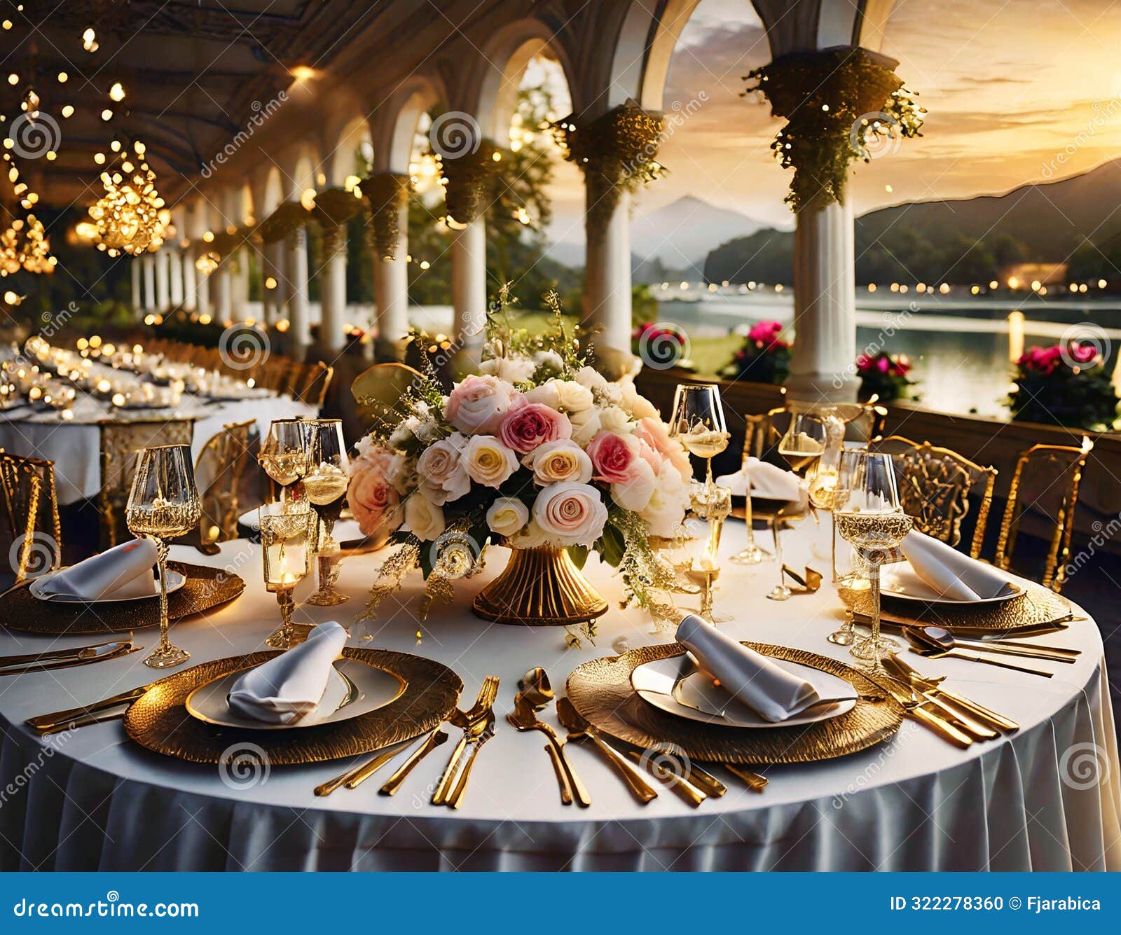 Wedding Tables with Decorations Stock Illustration - Illustration of ...