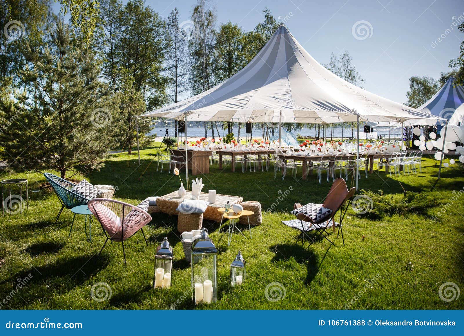 Wedding Tent with Large Balls. Tables Sets for Wedding or Another ...
