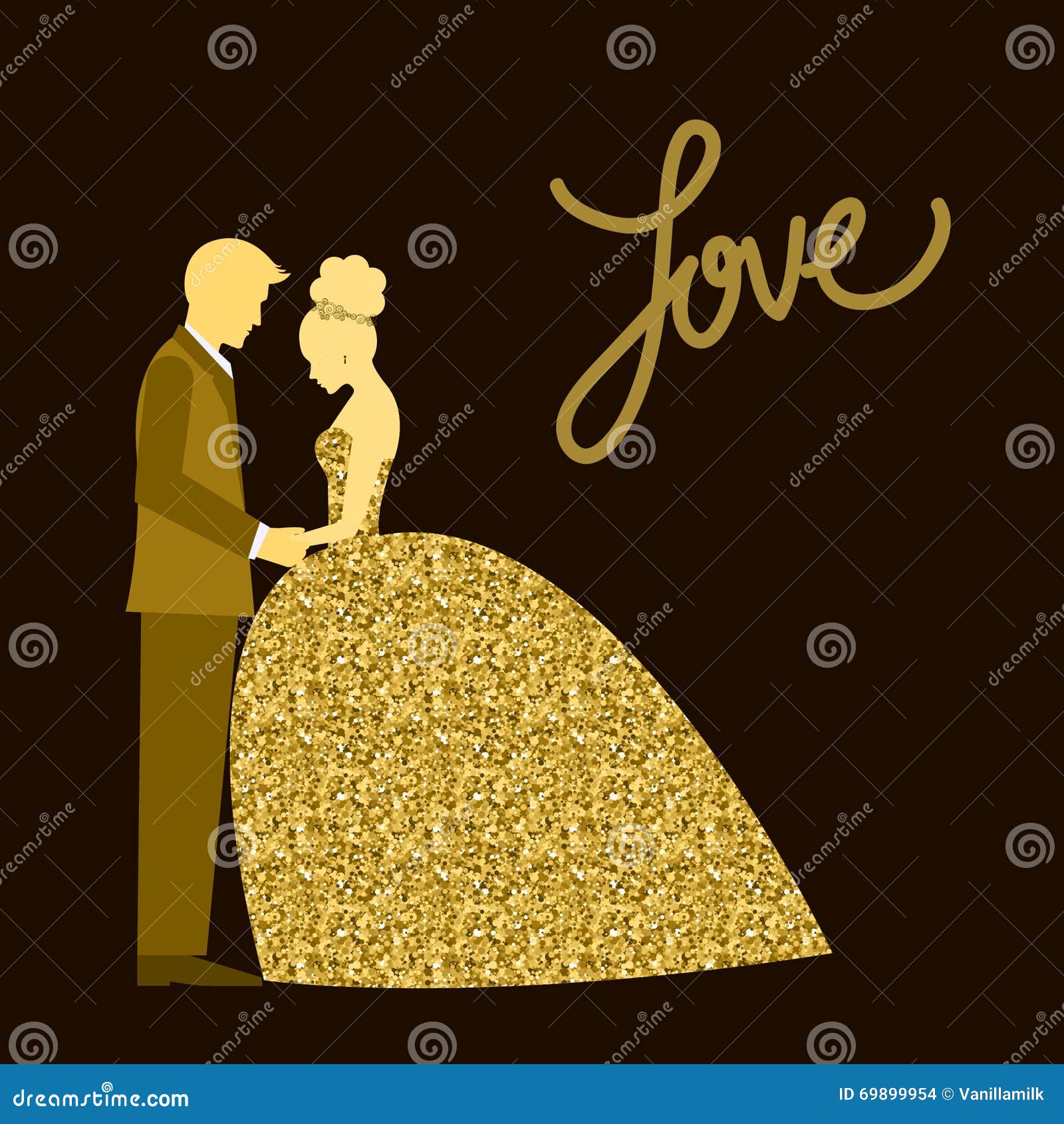 Wedding Theme. Bride and Groom. Golden Sparkle Glitter Texture. Stock ...