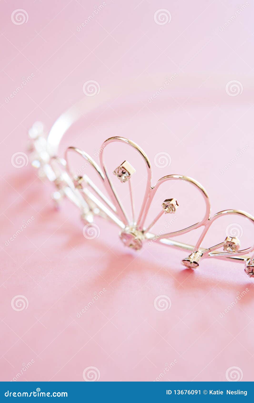 Wedding Tiara on Bridal Pink Background Stock Image - Image of fancy ...