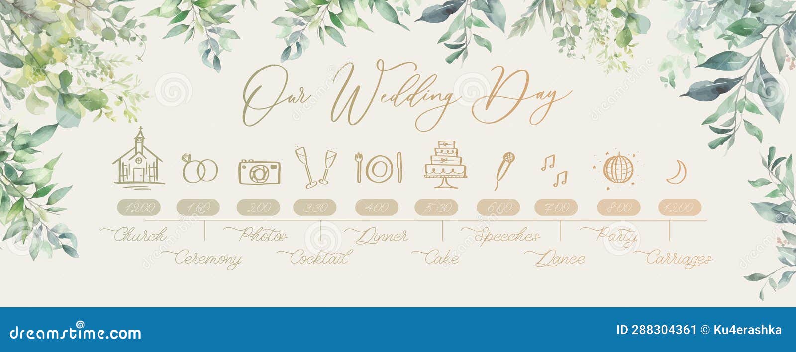 Wedding Timeline Menu on Wedding Day. Our Wedding Day Calligraphy ...