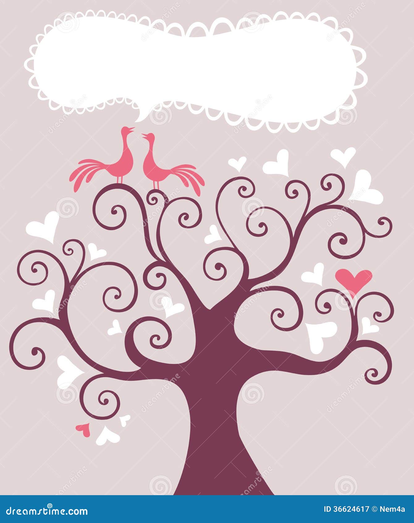 Wedding tree stock vector. Illustration of fantasy, passion - 36624617