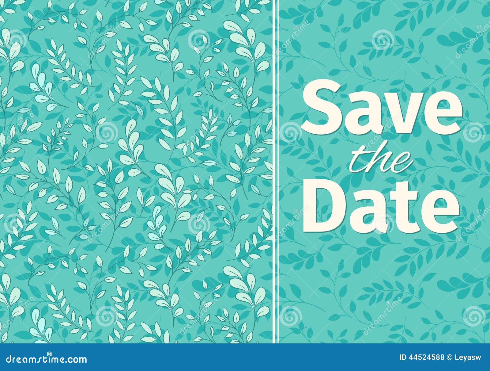 Wedding Turquoise Invitation Template. Stock Vector - Illustration of ...