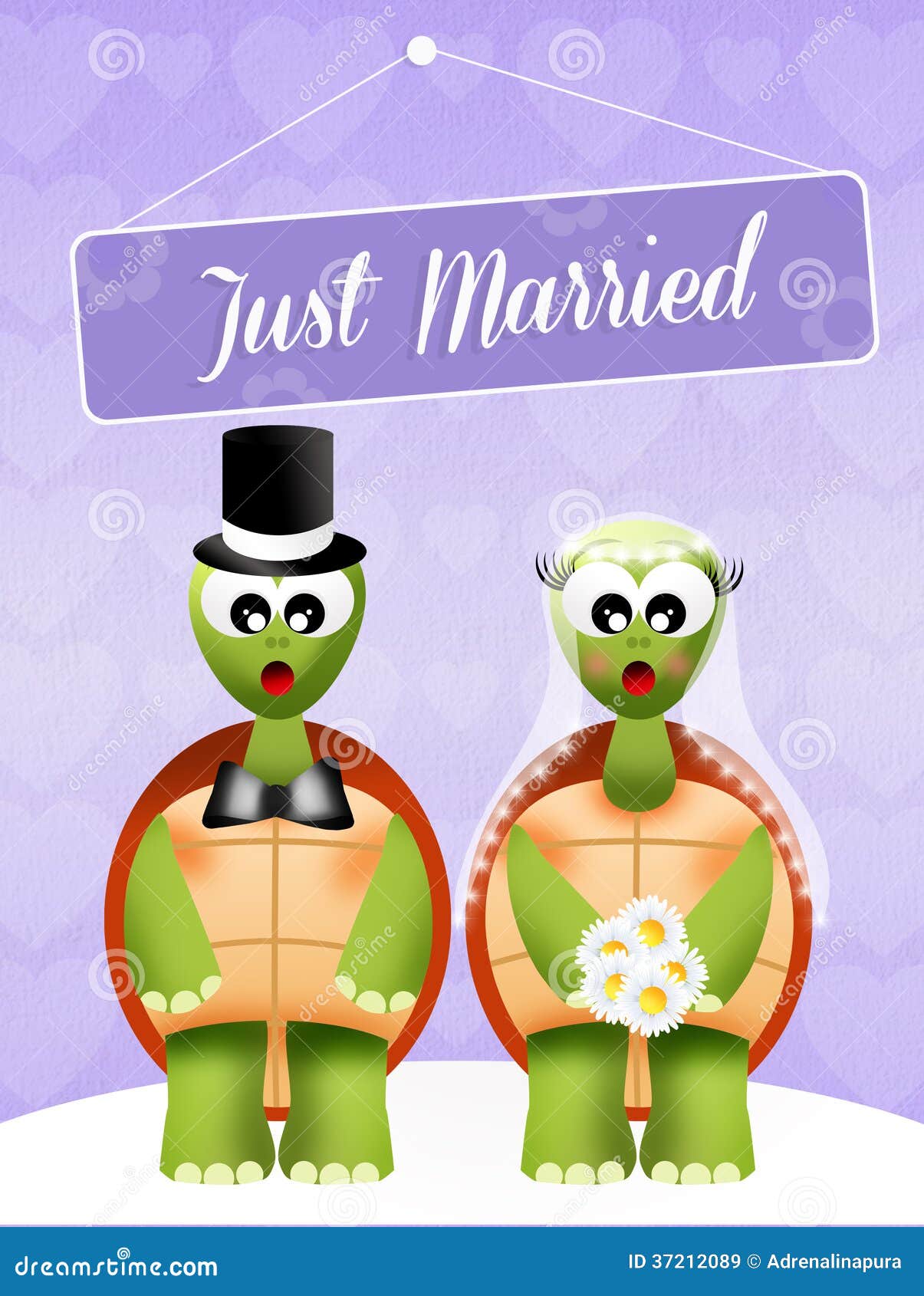Wedding of turtles stock illustration. Illustration of funny - 37212089