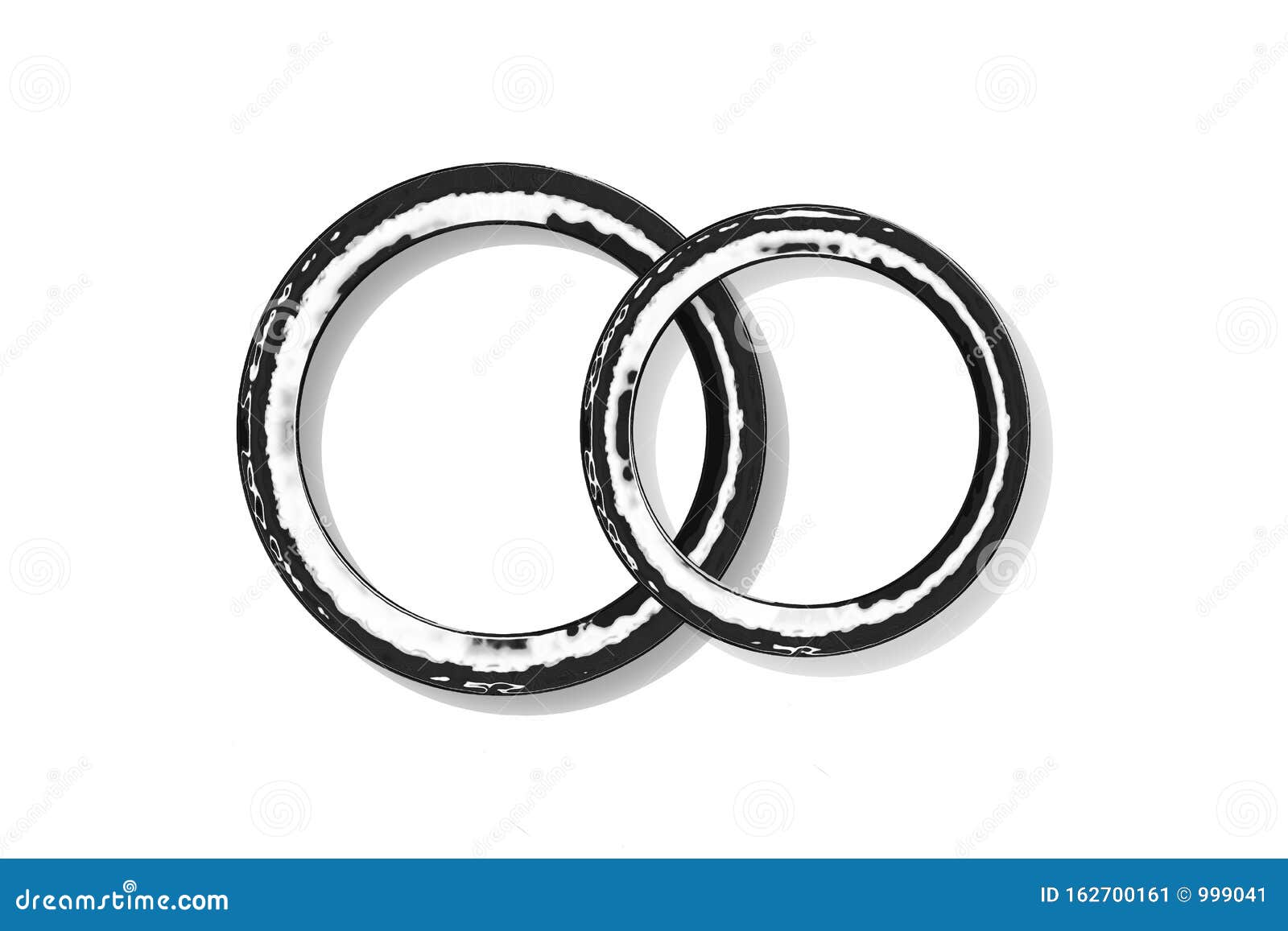 Wedding Two Rings on Top of Each Other Isolated Stock Image - Image of ...