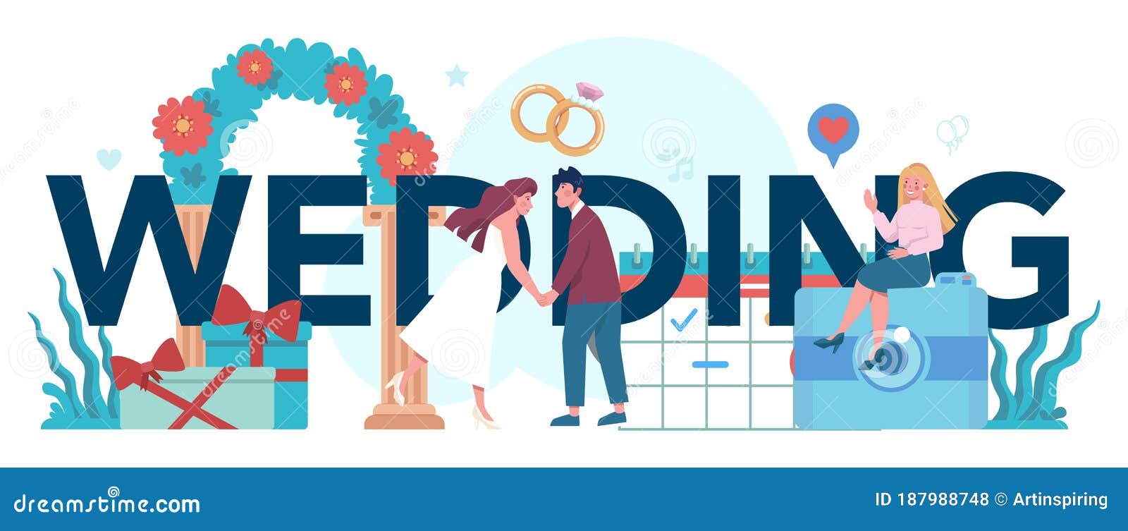 Wedding Typographic Header Concept. Professional Organizer Planning ...