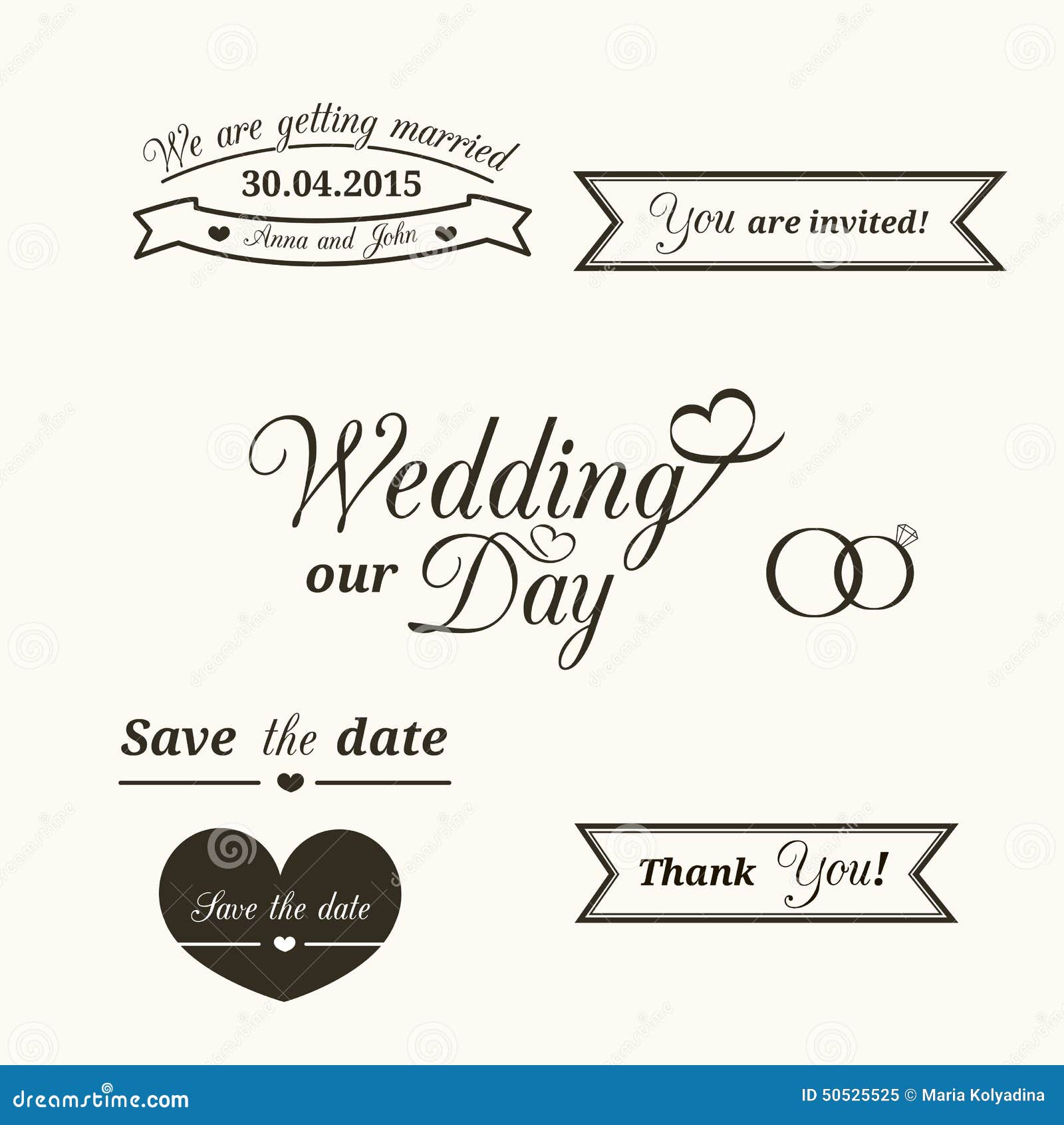 Wedding typography stock illustration. Illustration of elegant - 50525525