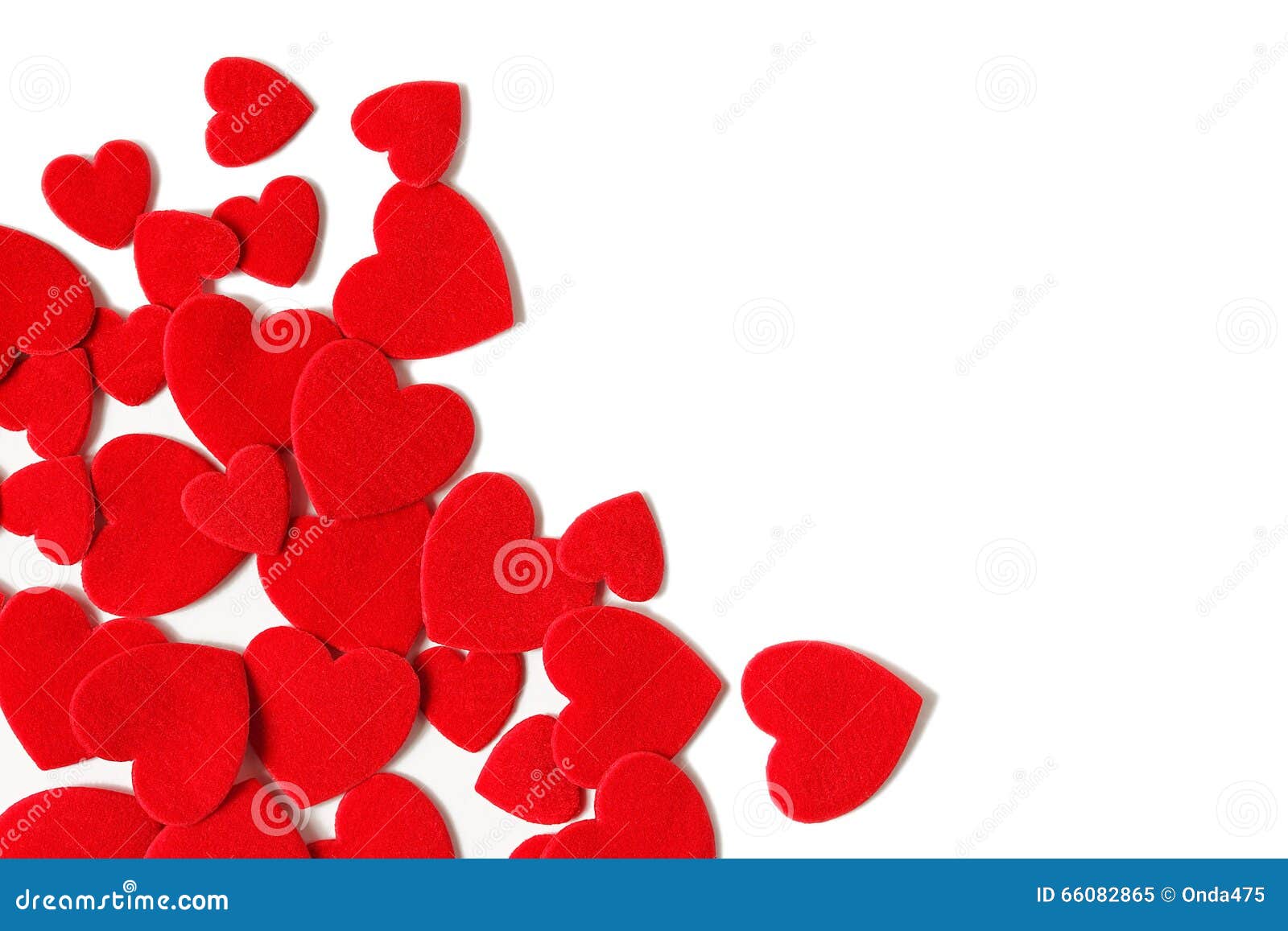 Wedding and Valentine S Day Frame. Corner Frame with Felt Hearts Stock ...