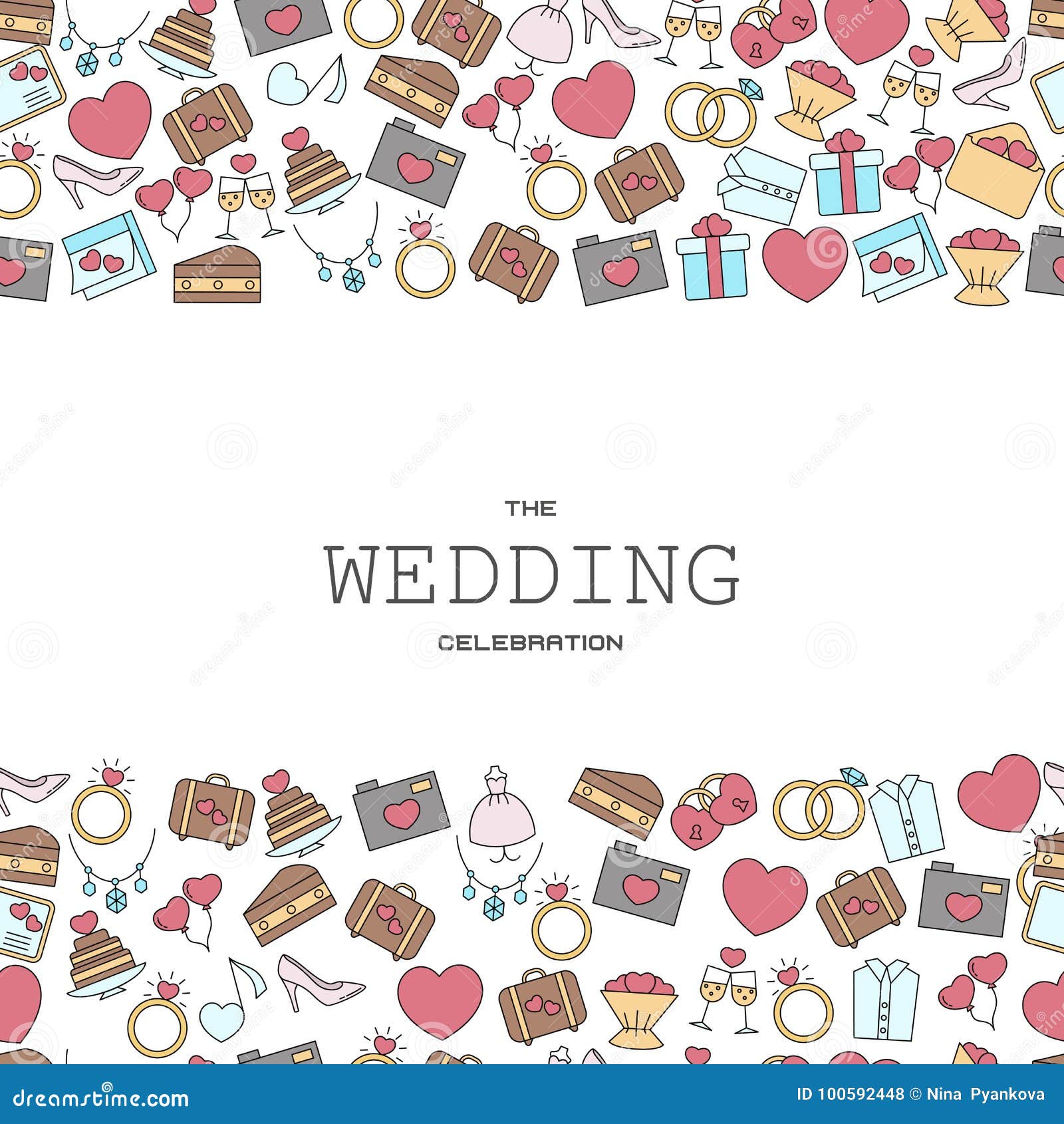Wedding vector background stock vector. Illustration of couple - 100592448