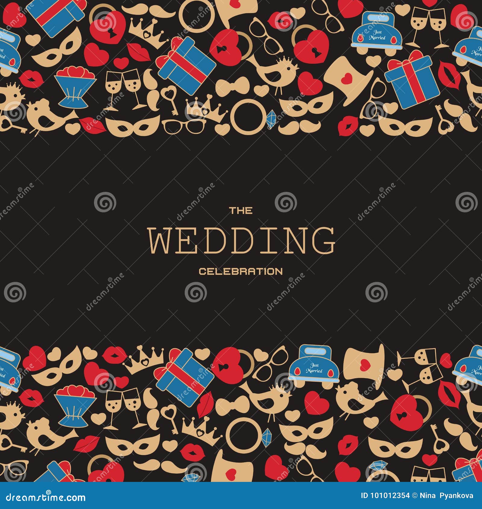 Wedding vector background stock vector. Illustration of bird - 101012354