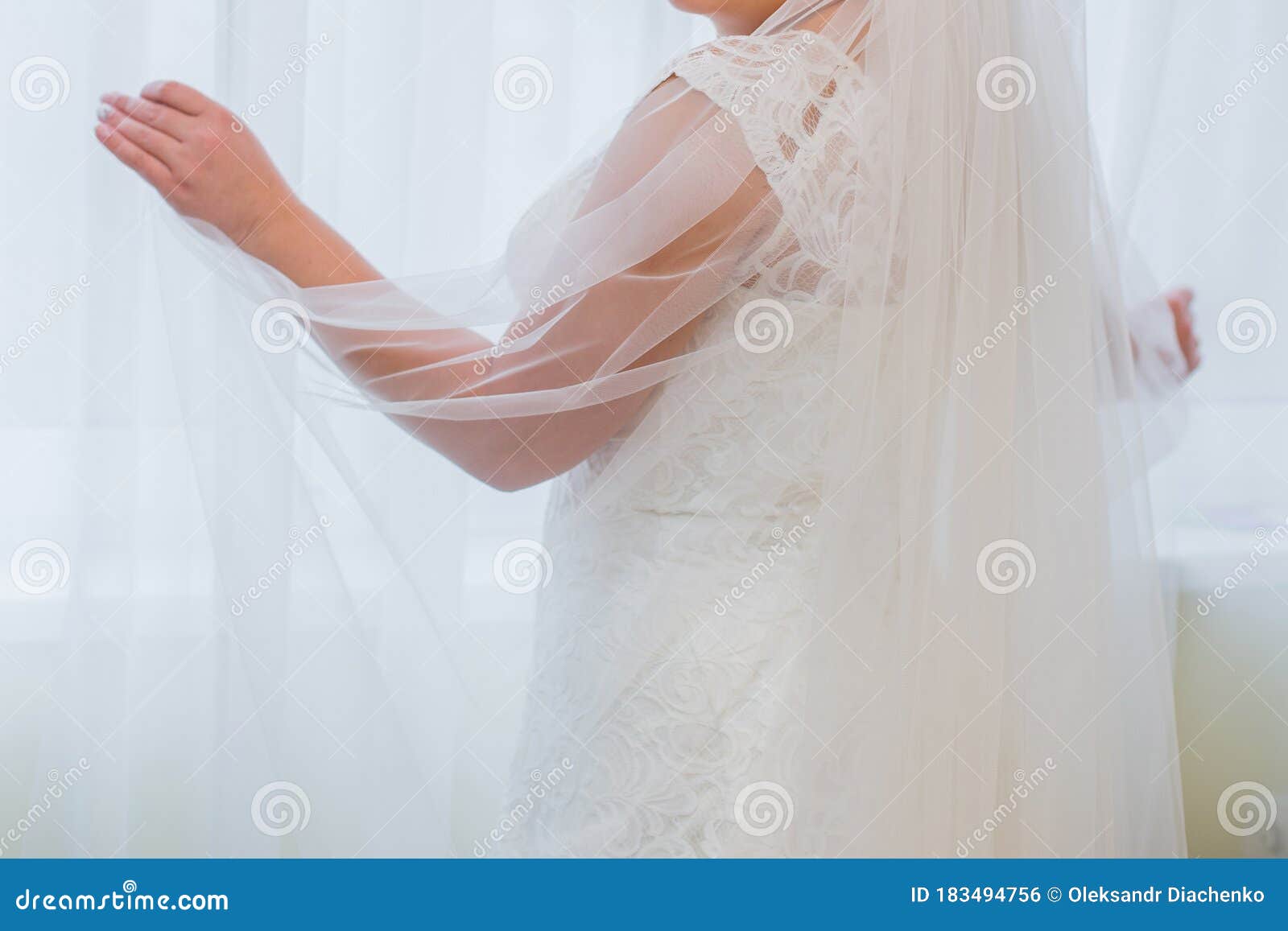 Wedding Veil in the Hand of the Bride Stock Photo - Image of marriage ...