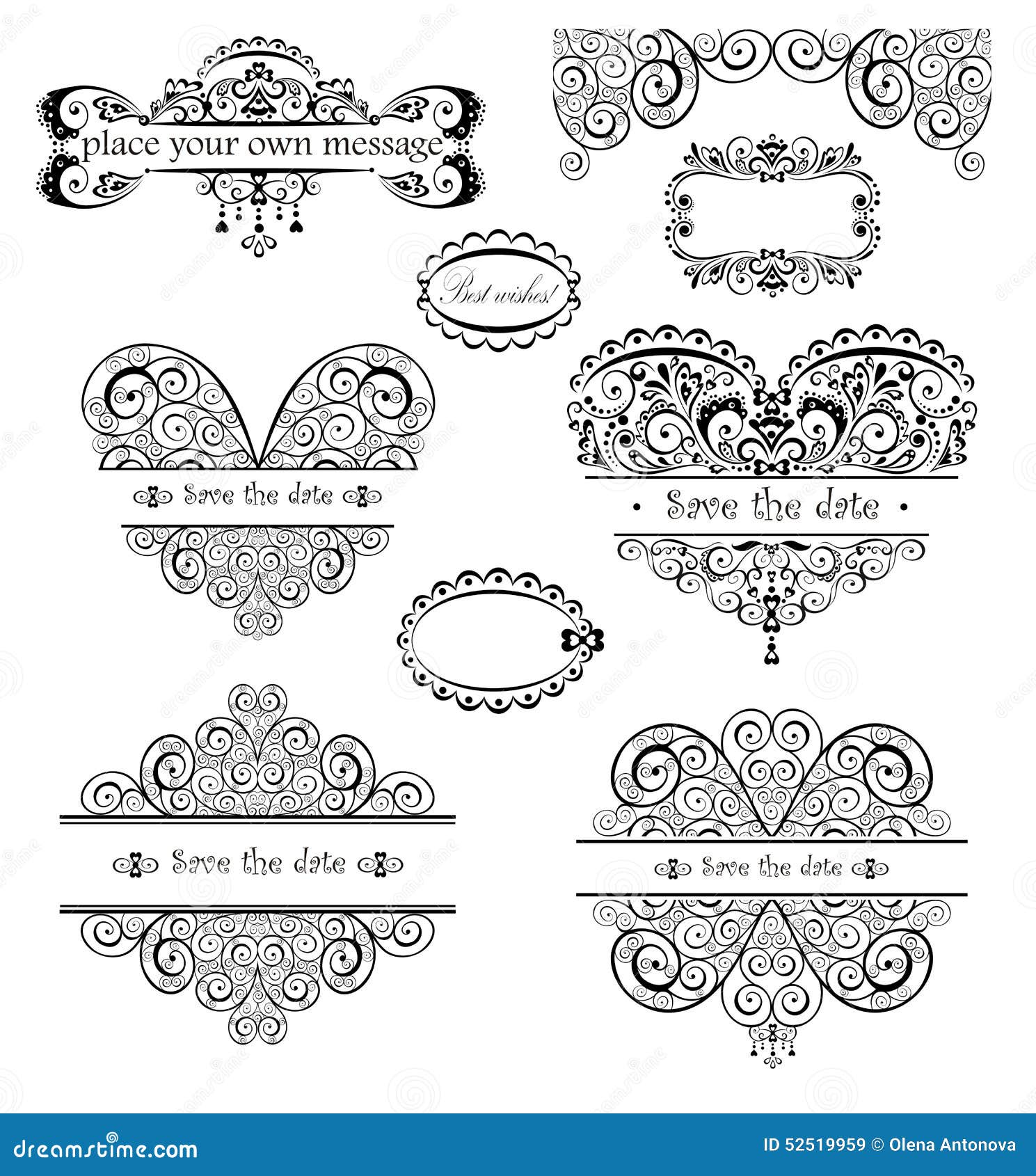 Vintage Headers And Angles Collection Cartoon Vector | CartoonDealer ...